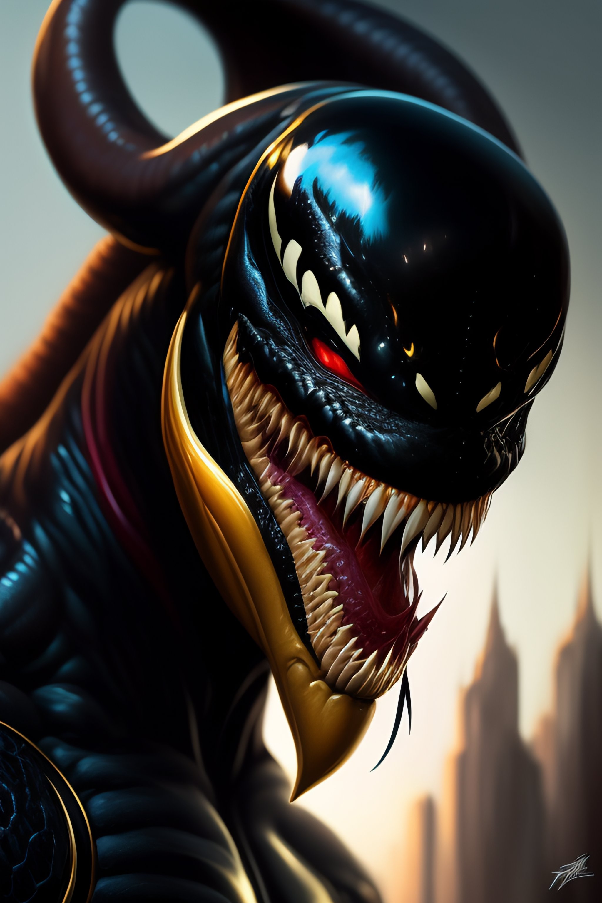 Lexica - A realistic painting of venom by Raffaello Sanzi depicting the ...