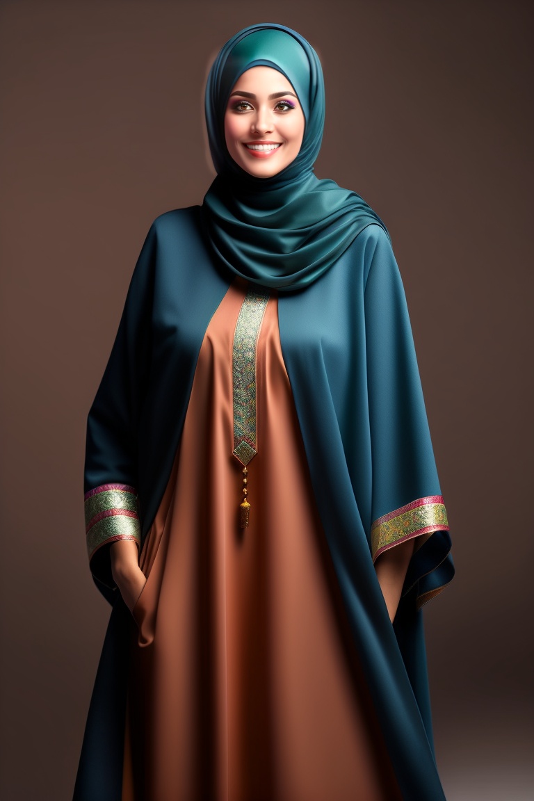Lexica - A Muslim woman in a robe and hijab, full length