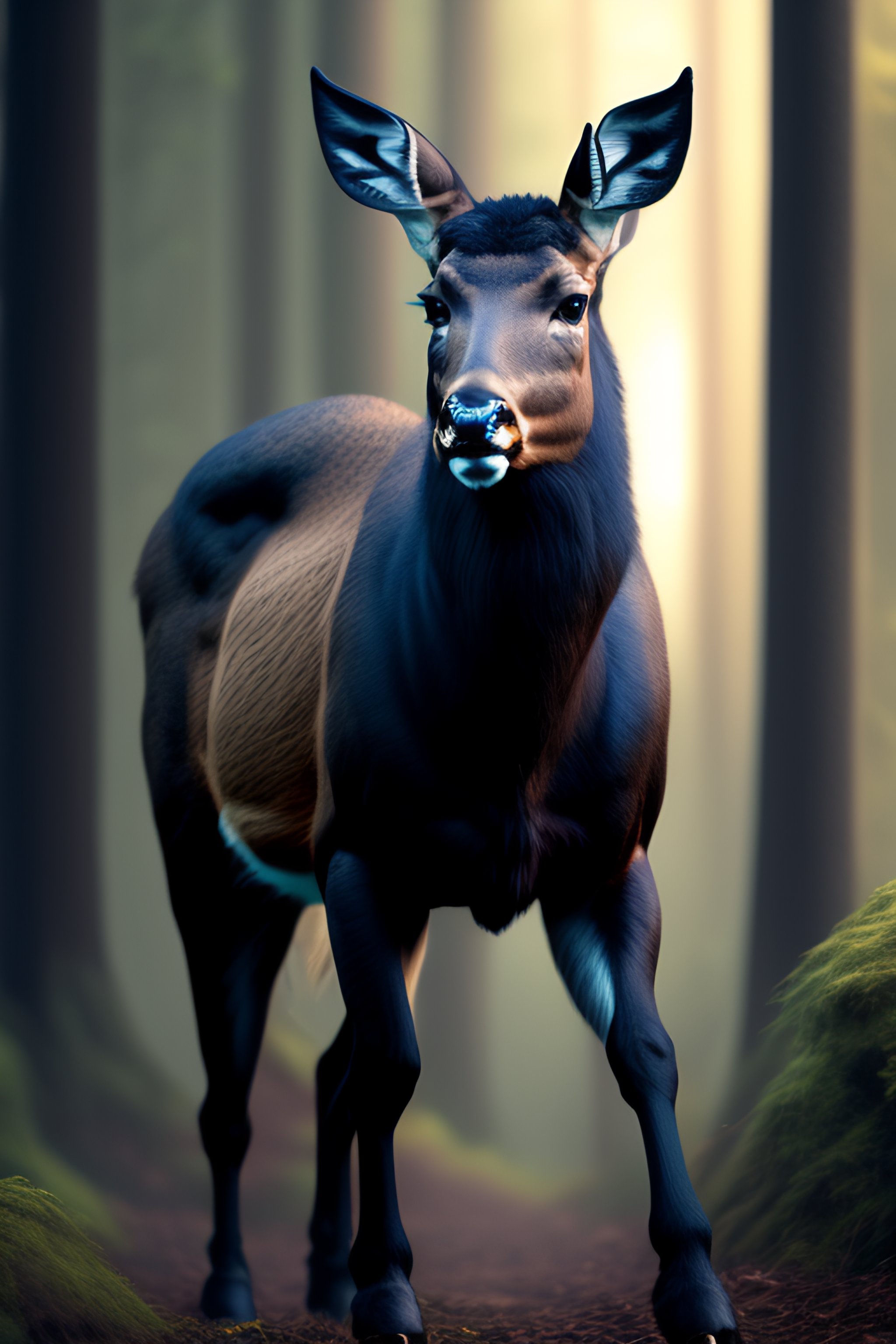 Lexica - A large, deer-like creature with shimmering, completely black ...