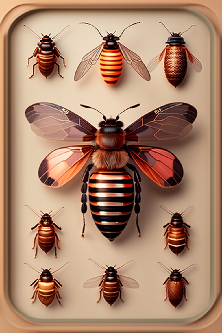 Lexica - 1950;s a big monarch honey bee , Knolling, Knolling layout, 7 pieces, Deconstruction ...