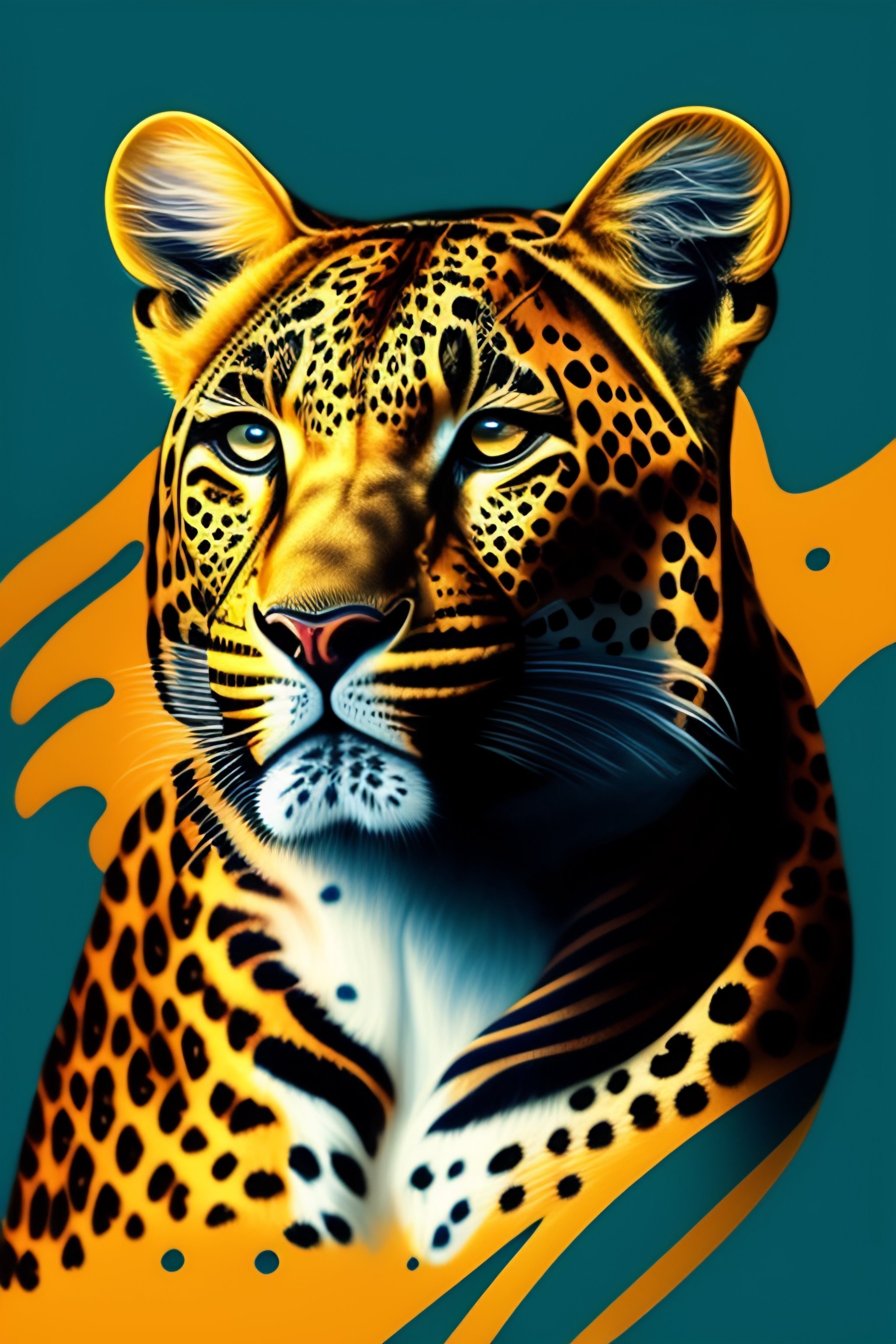 Lexica - Design for a t-shirt - leopard background, the inscription ...