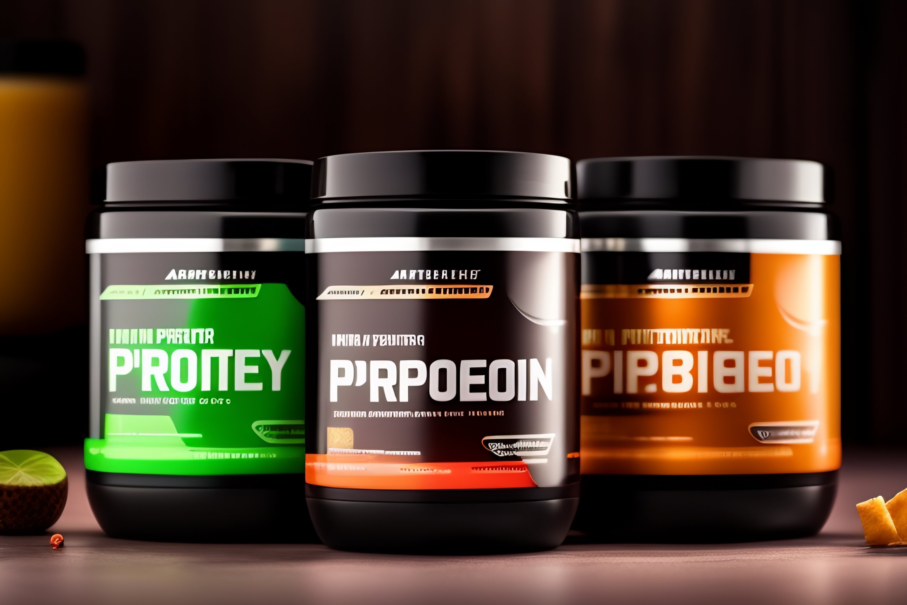 Lexica - "Athlete Pro Nutrition" branded protein canisters with the ...