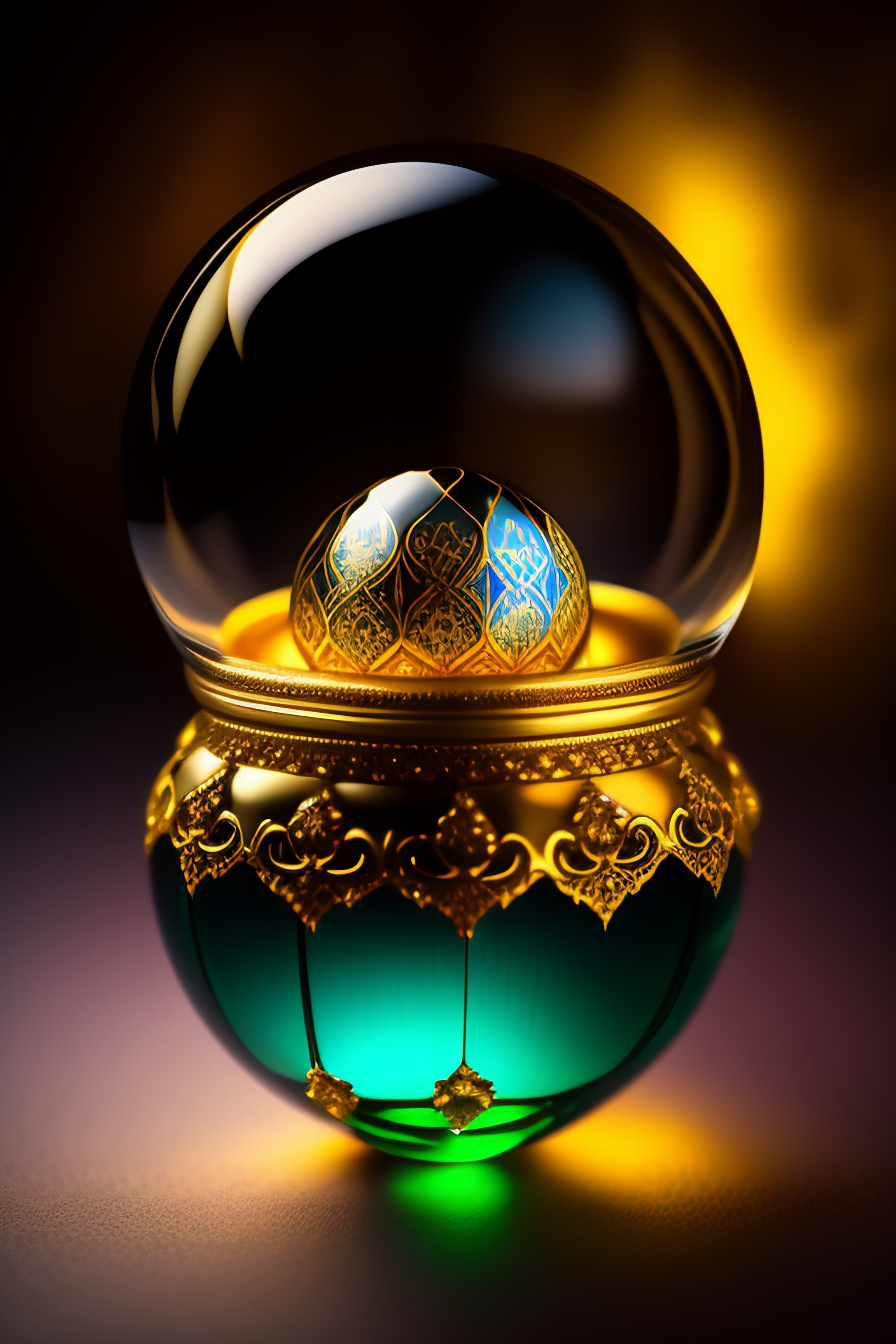 Lexica - Dress glass orb, reflecting light ,Light refraction fantasy ...