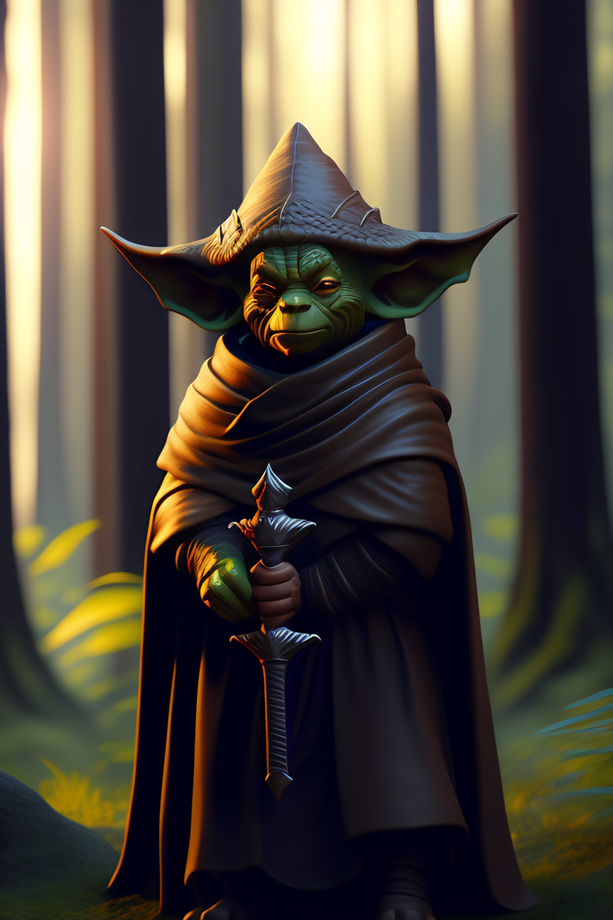 Lexica - Frontside of goblin similar to yoda with big nose holding ...