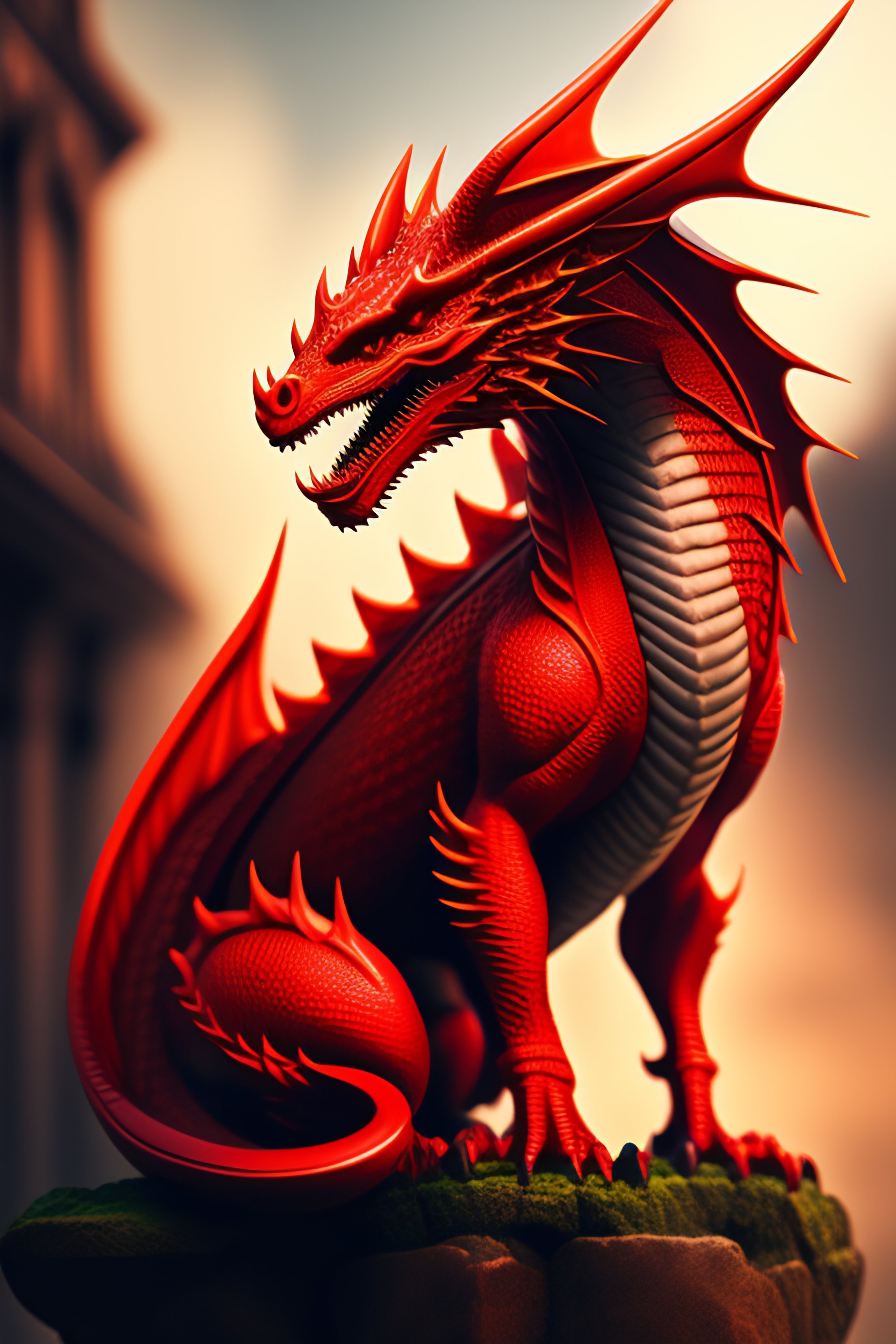 Lexica - A red fiery dragon