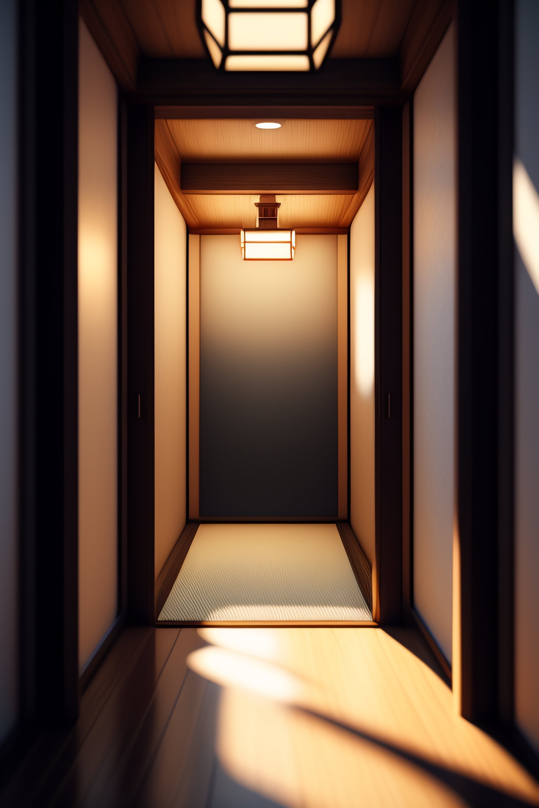 Lexica - Still photo of a japanese hallway with sliding doors, highly ...