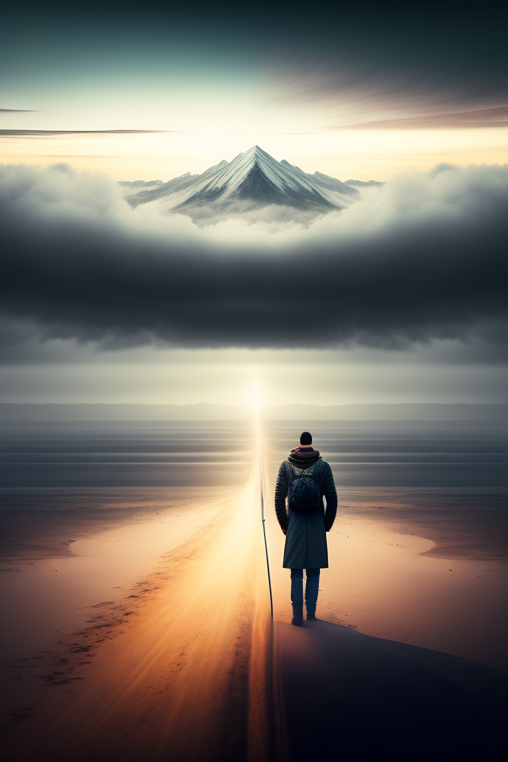 Lexica - Person in a sad bleak apocalypse reaching for heaven