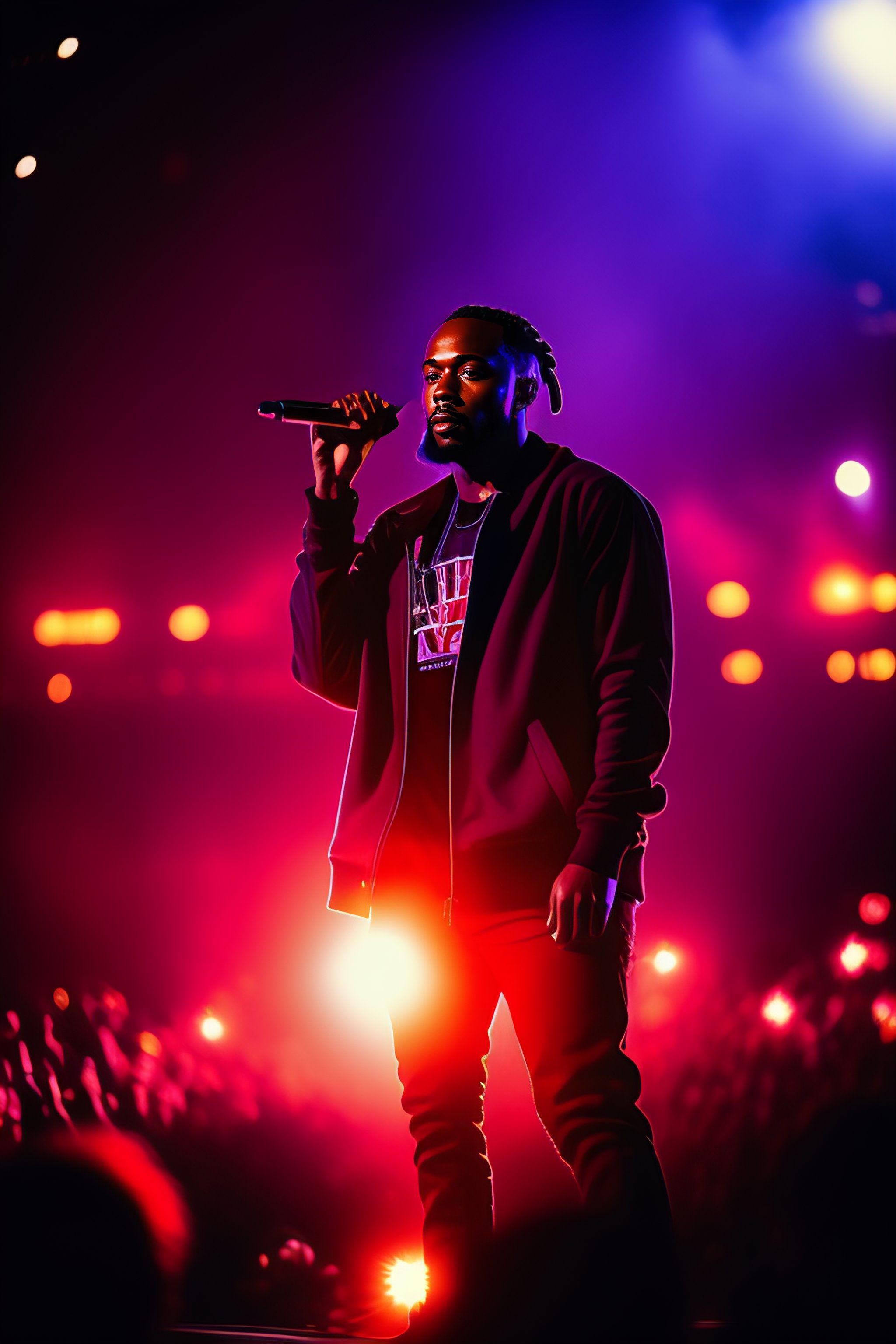 Lexica - Kendrick lamar performing in front of a huge crowd, 4k, Aubrey ...