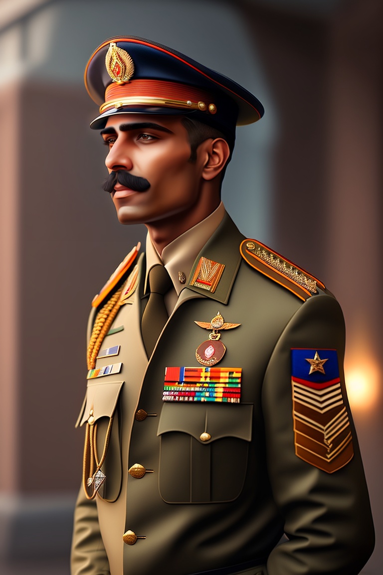 Lexica - A man wearing Indian Army uniform and have stethoscope around ...