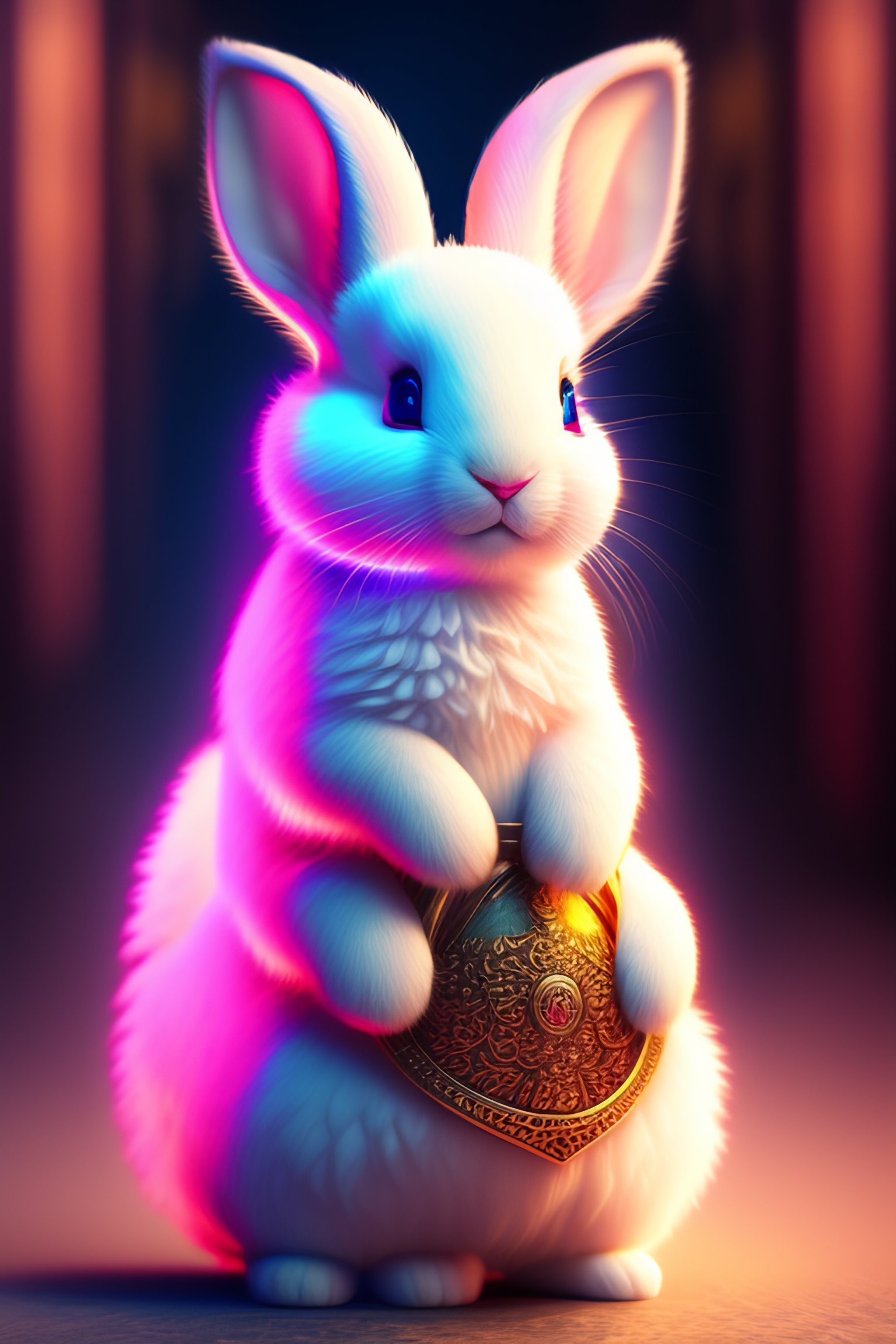 Lexica - Dynamic photography of a cute fluffy white rabbit as a Pixar ...