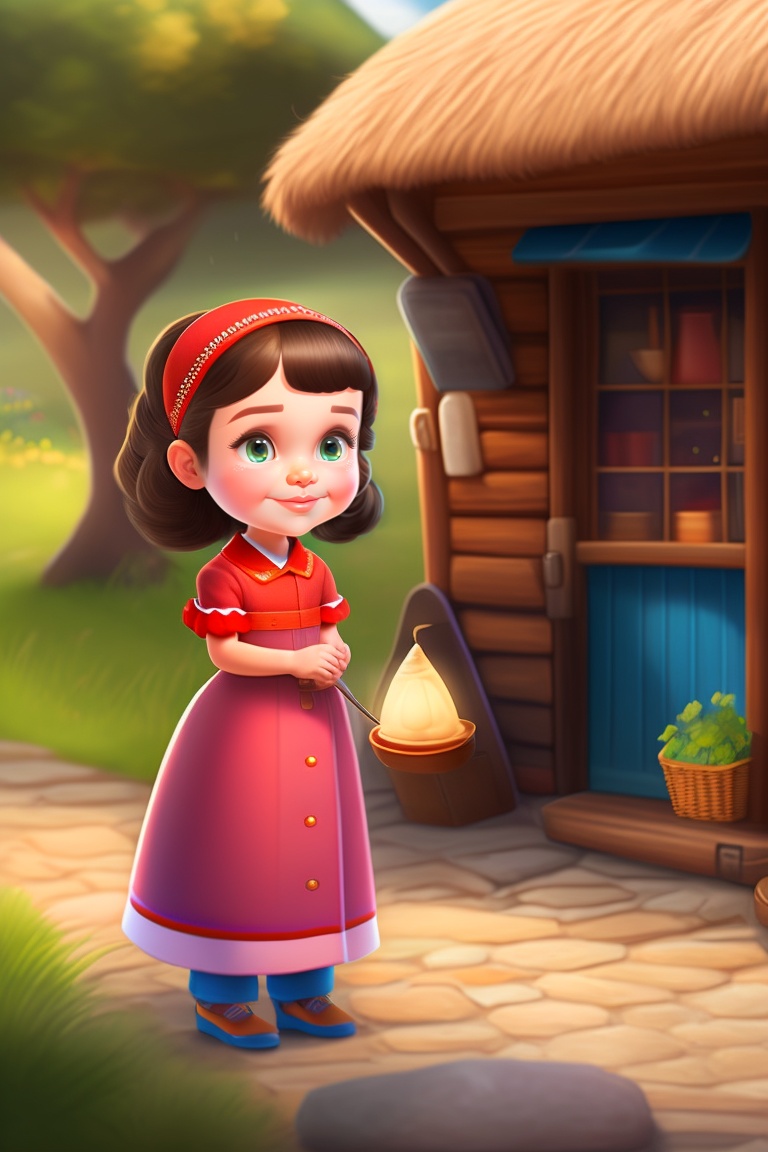 Lexica - In that village, there lived a little girl named Rima. She was ...