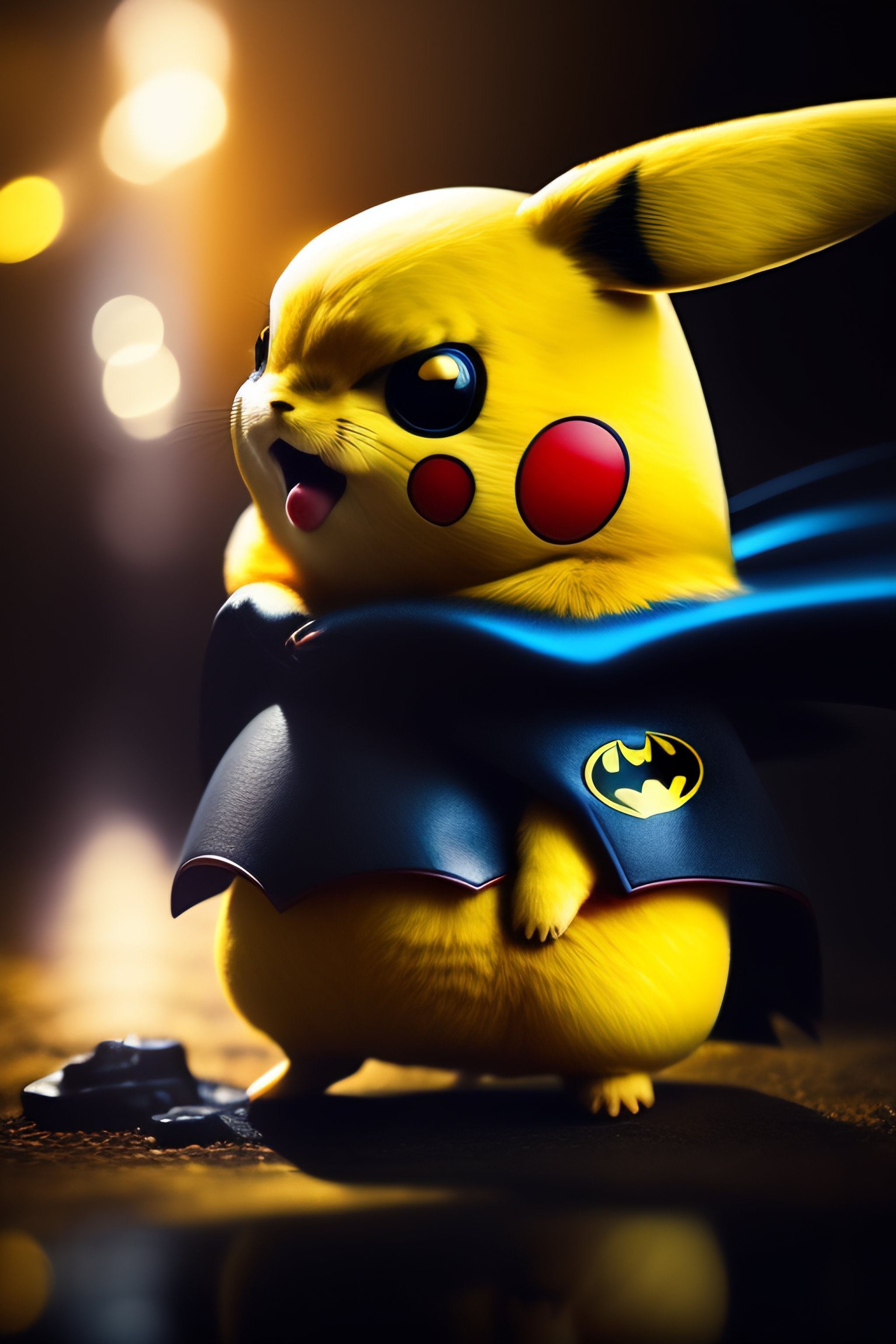 Lexica - Pikachu fighting Batman