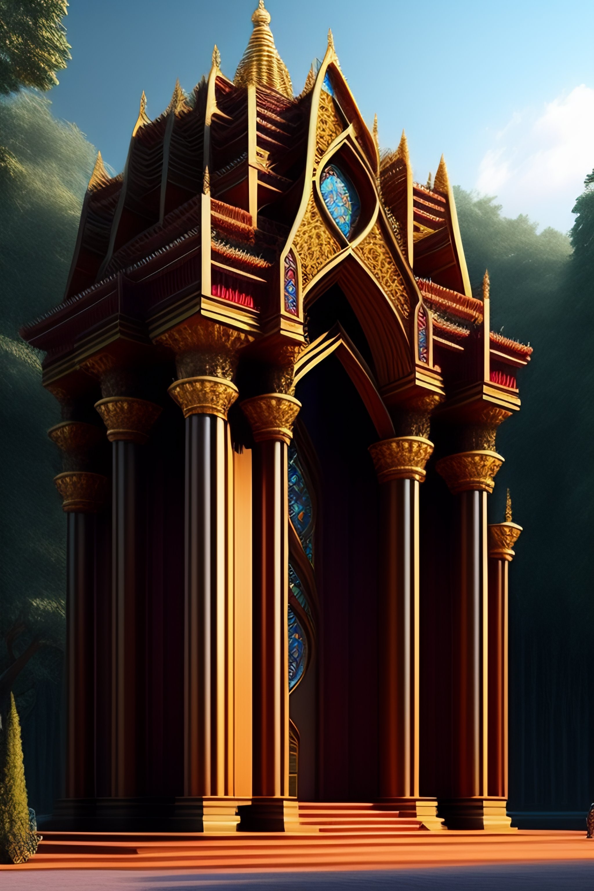 Lexica - Innovative arcitectural design of temple in gothic style