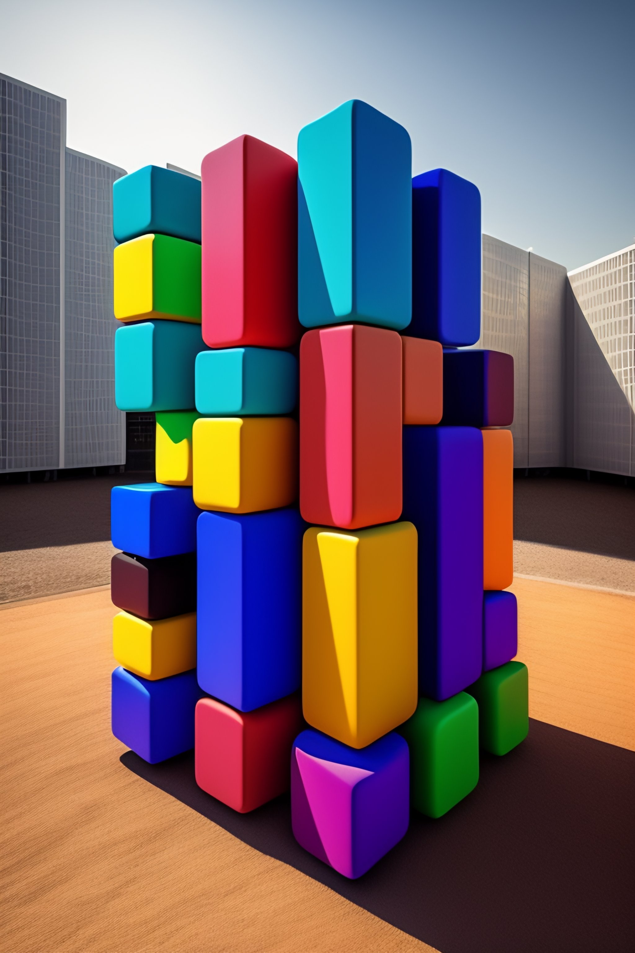 Lexica - Three meters Tetris parallelepiped pile modern art object