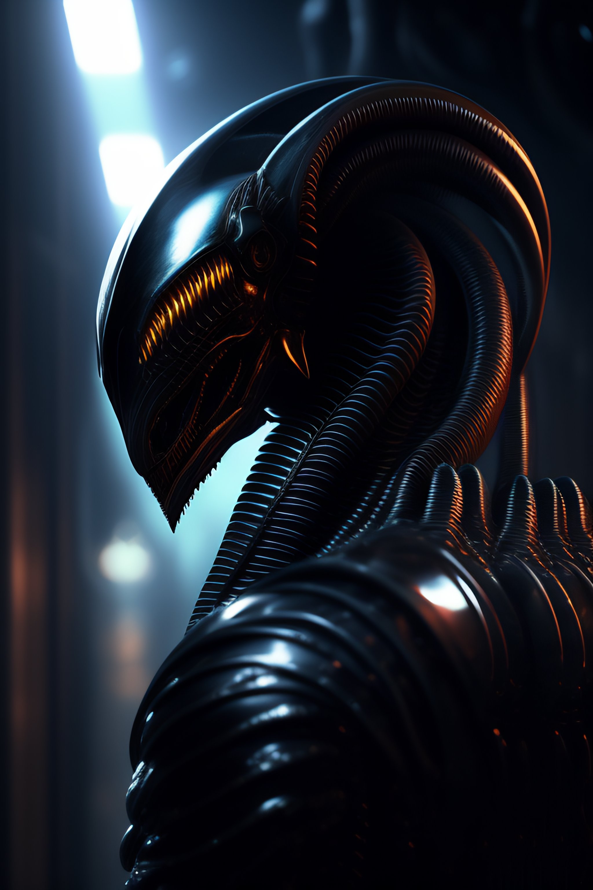 Lexica - Xenomorph portrait, full body cinematic style digital art ...