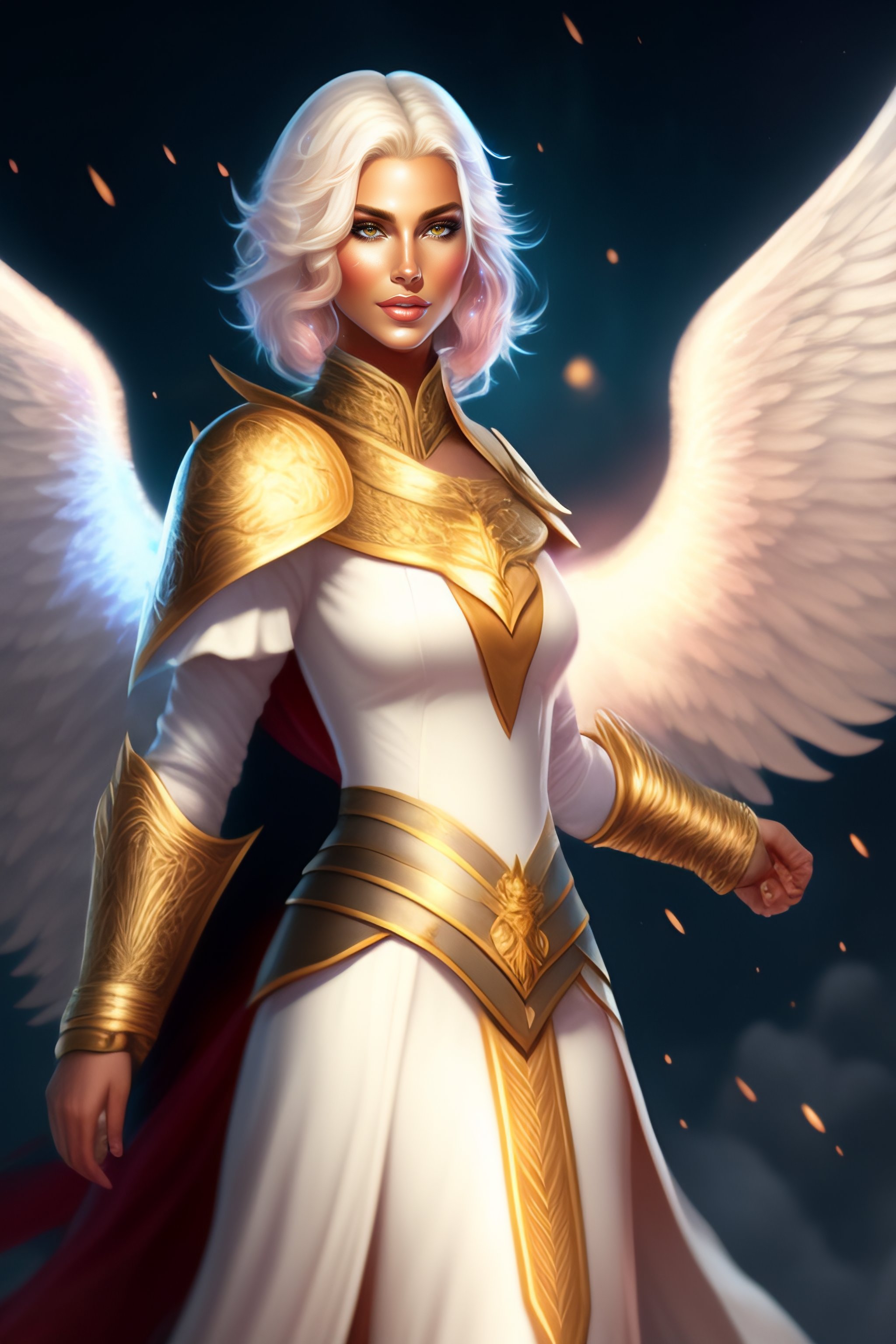 Lexica - A mage with white and short hair with wings and using a white ...