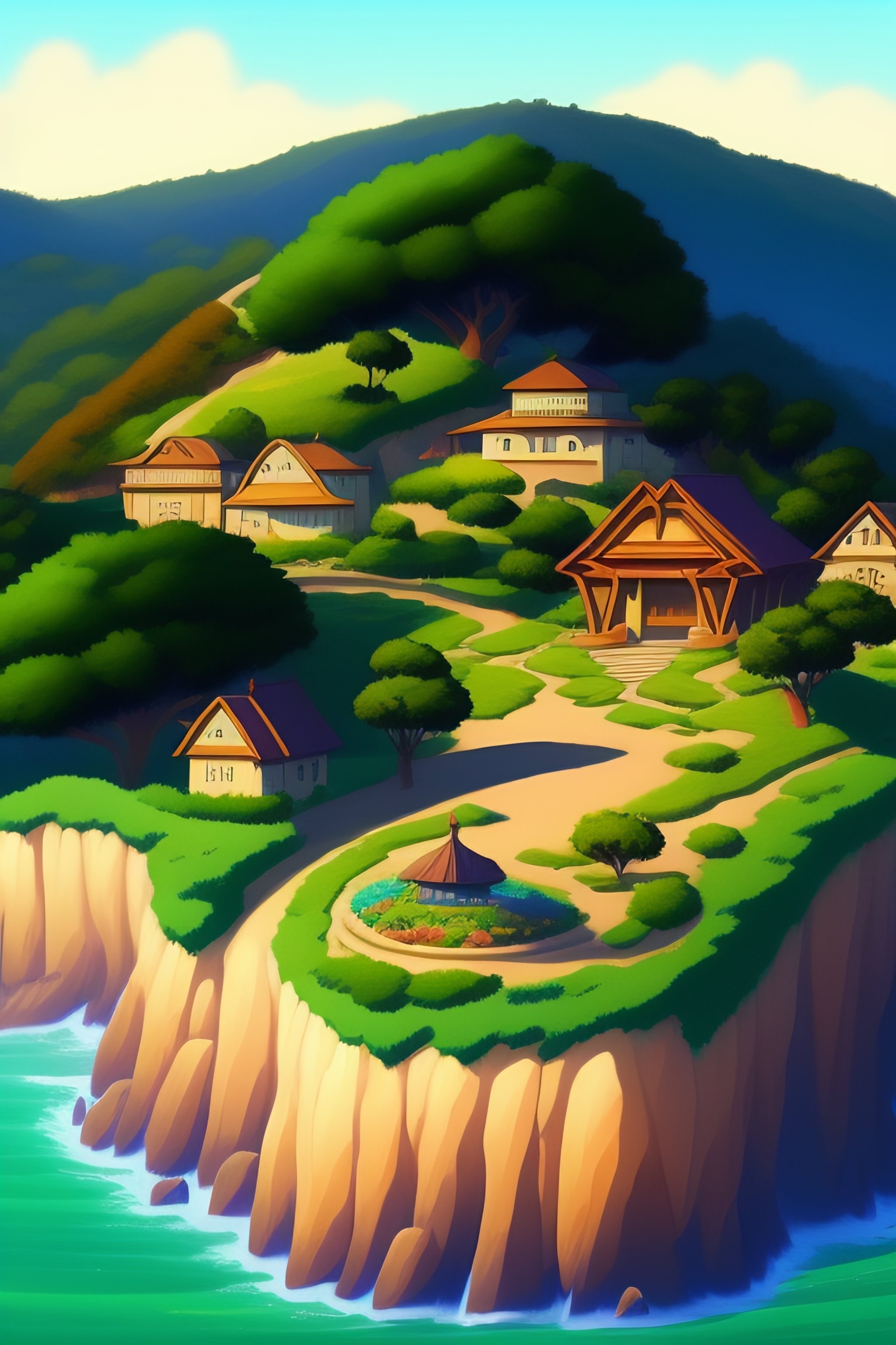 Lexica - California Vineyard inspired by Ghibli's visual style, with ...