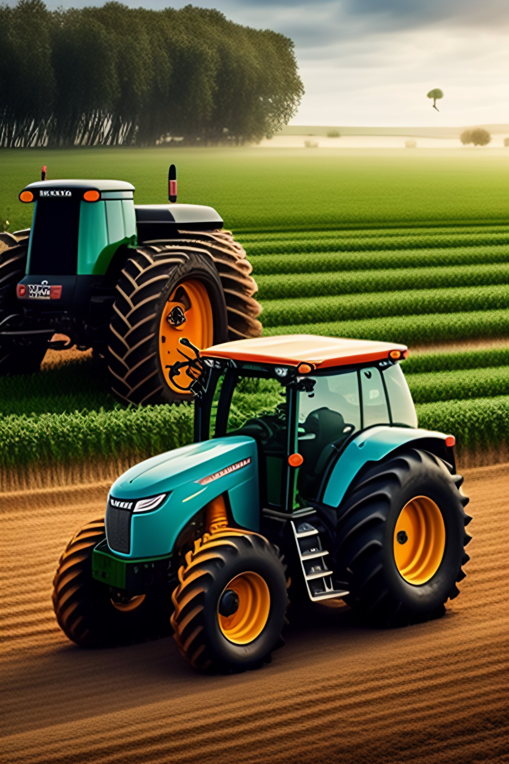 Lexica - Zona agricola con un tractor, bajo el concepto IoT