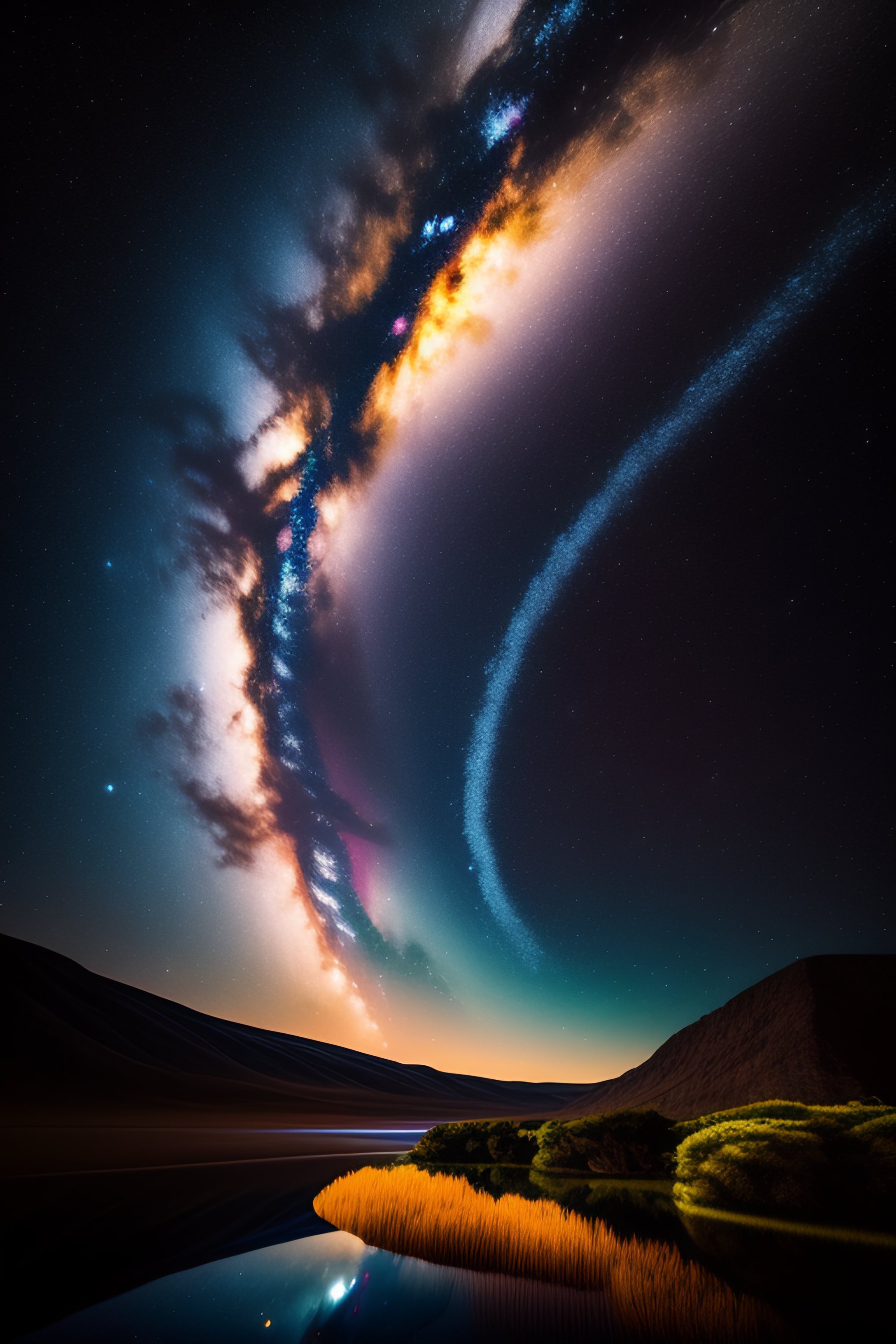 Lexica - Portrait of space and earth with stars and the Milky Way