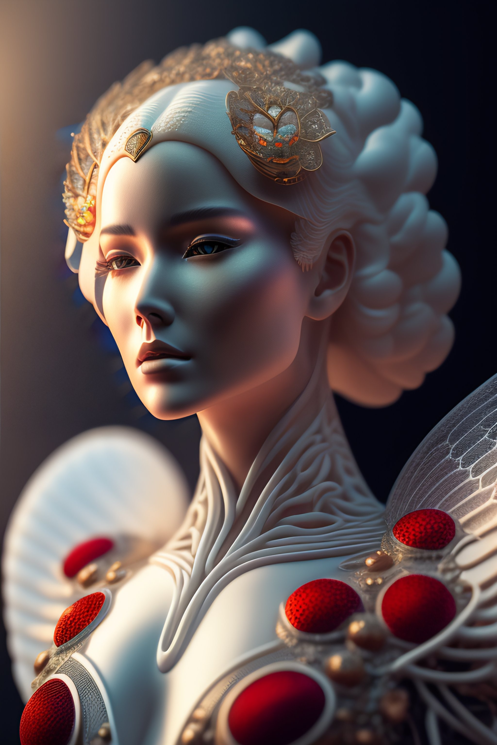 Lexica - Complex 3d render ultra detailed of a tanuki angel front ...