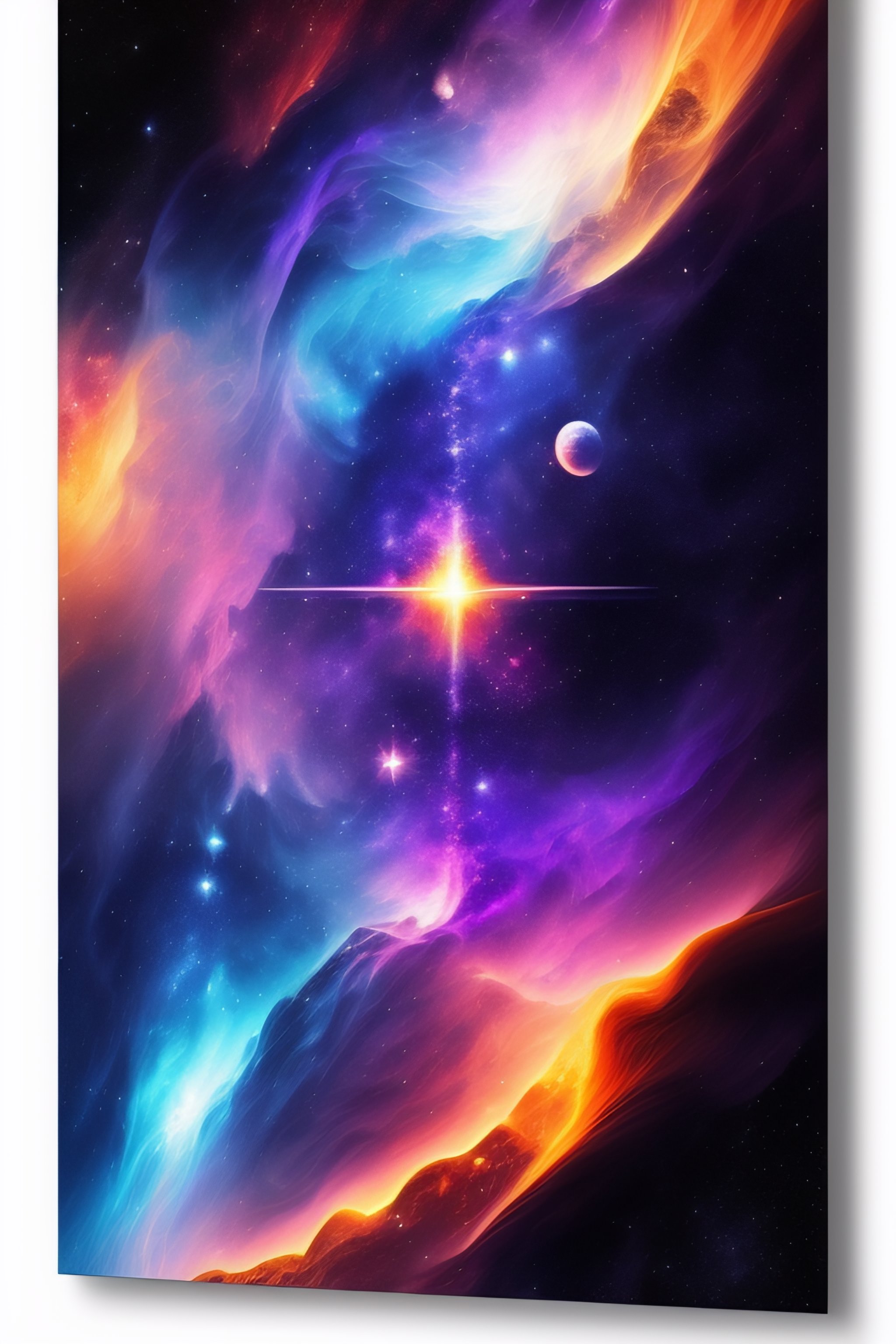 Lexica - Space nebula with stars drawing triangles