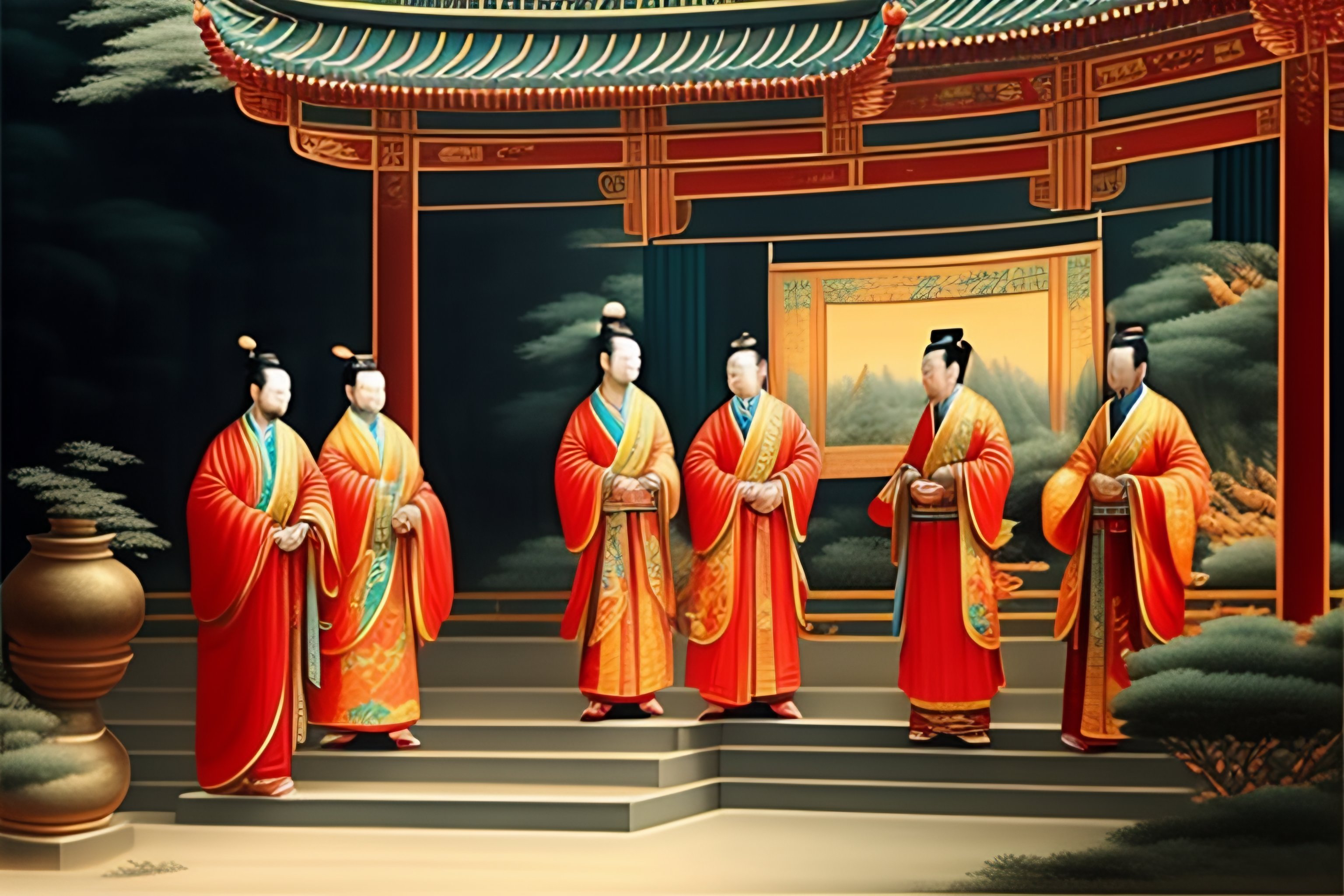 Lexica - A beautiful chinese painting depicting the emperors during the ...