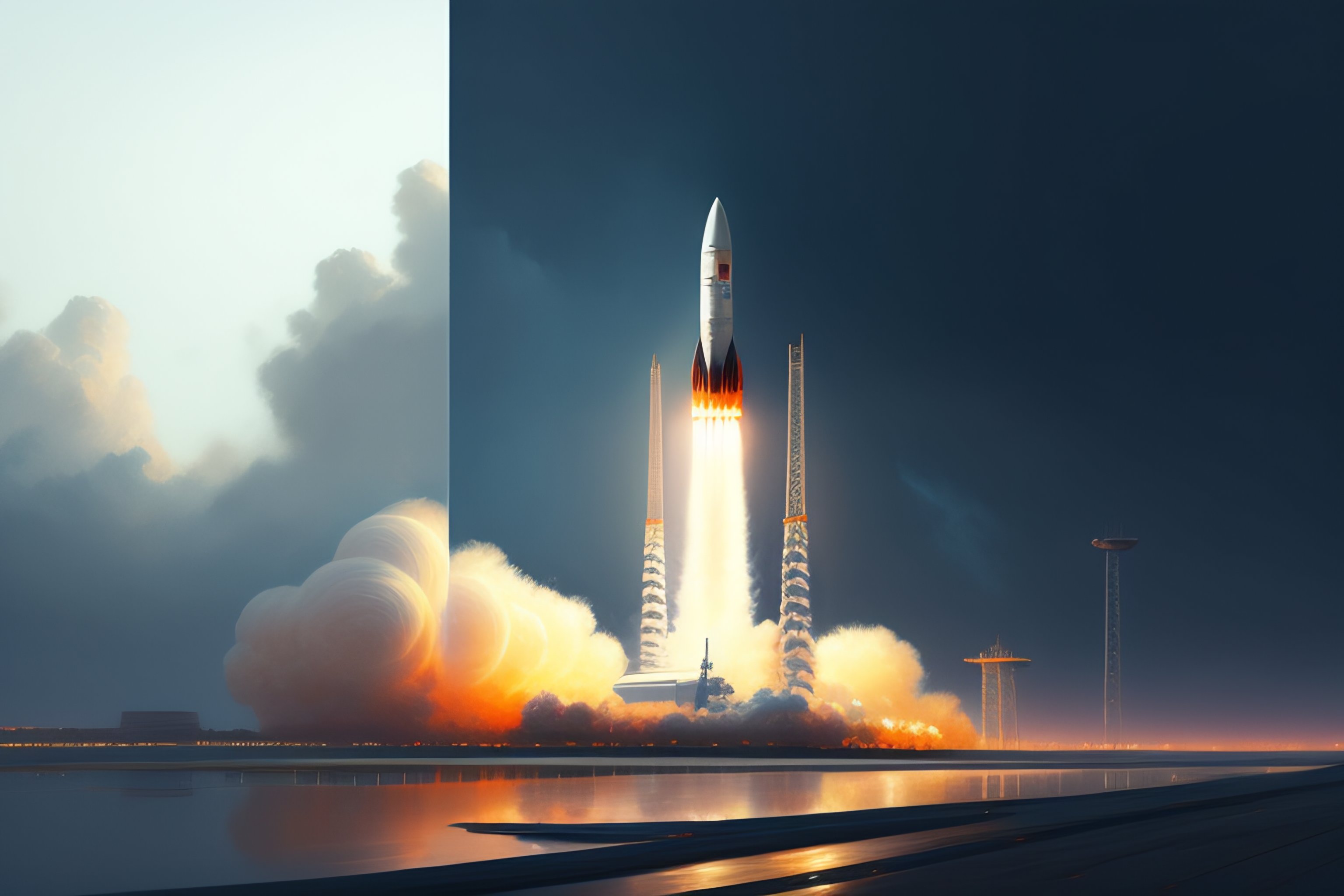 Lexica - A saturn v rocket on the launch pad, intricate, elegant ...