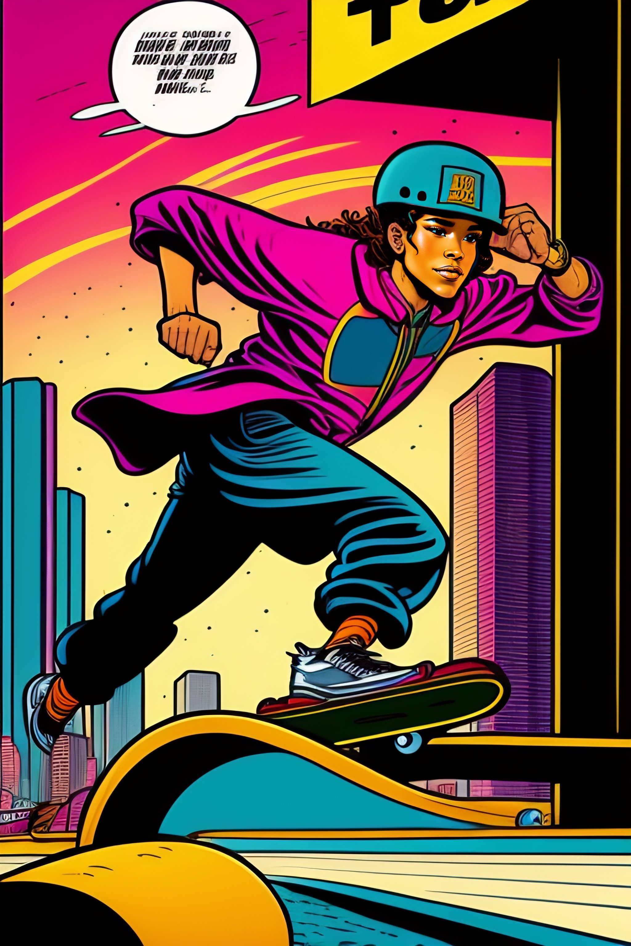 Lexica - 90s comic art of a person riding a skateboard with wheels in ...