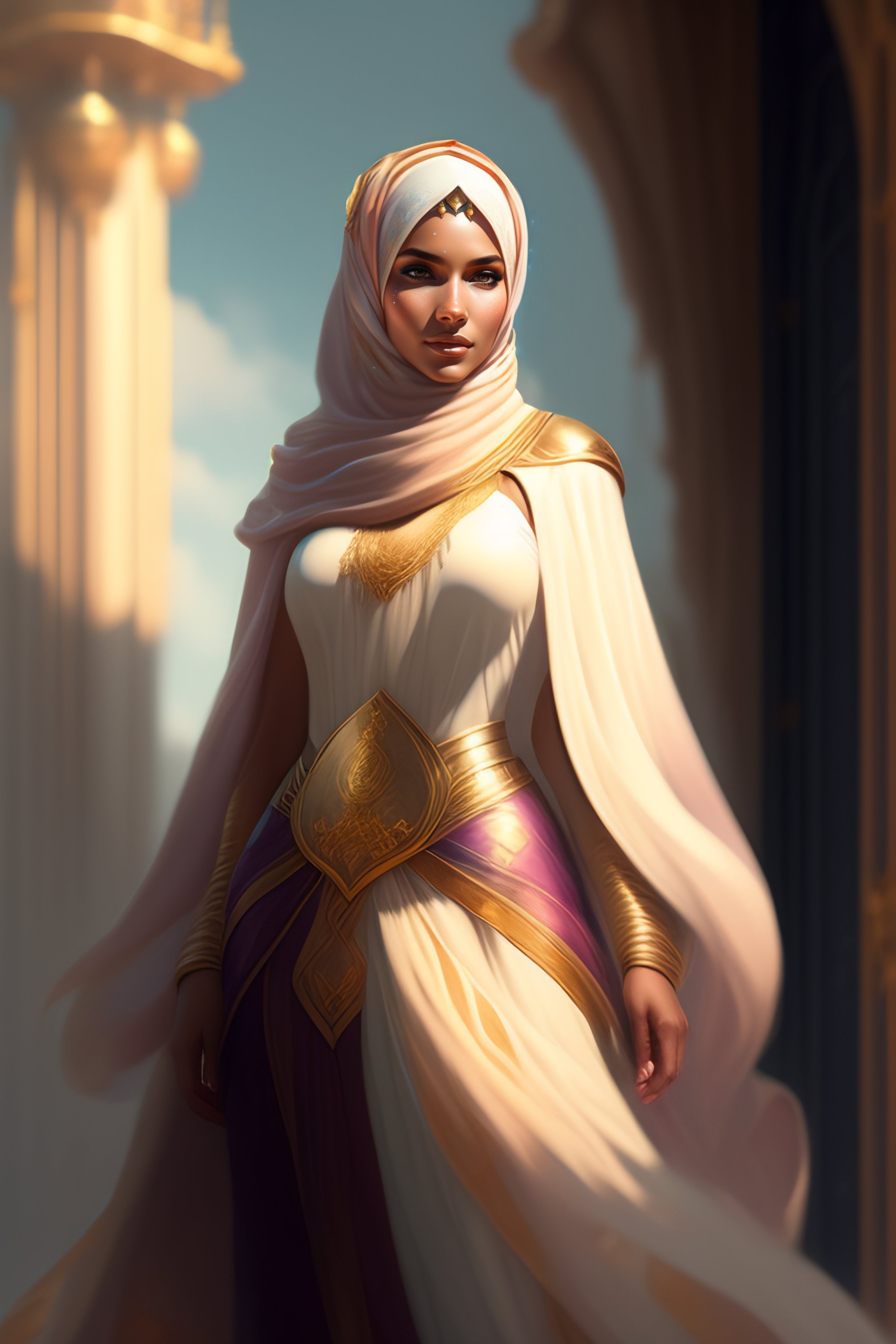 Lexica - Full body rising queen wearing hijab by stanley artgerm lau ...
