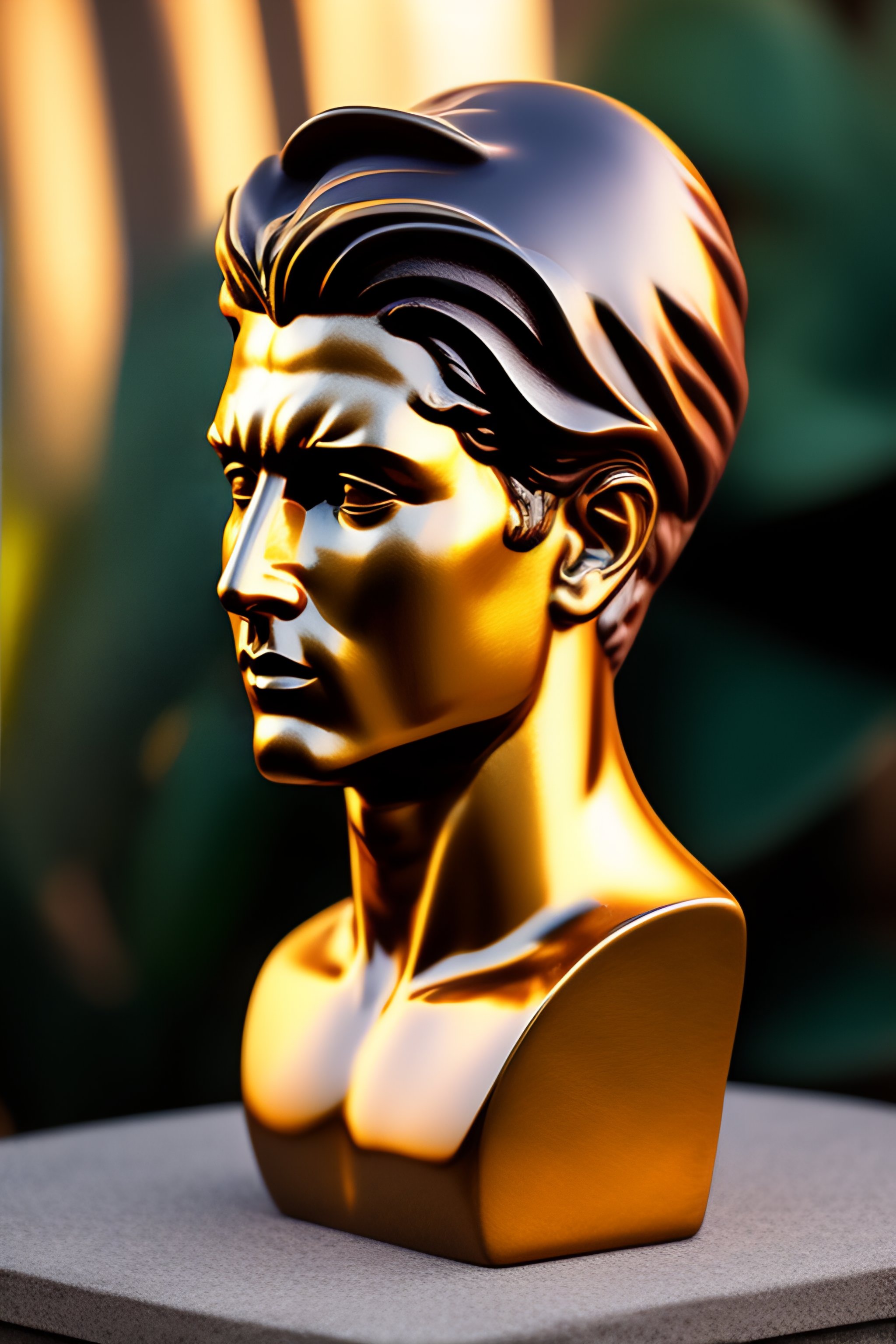 Lexica - Male art statue head for merch with colors
