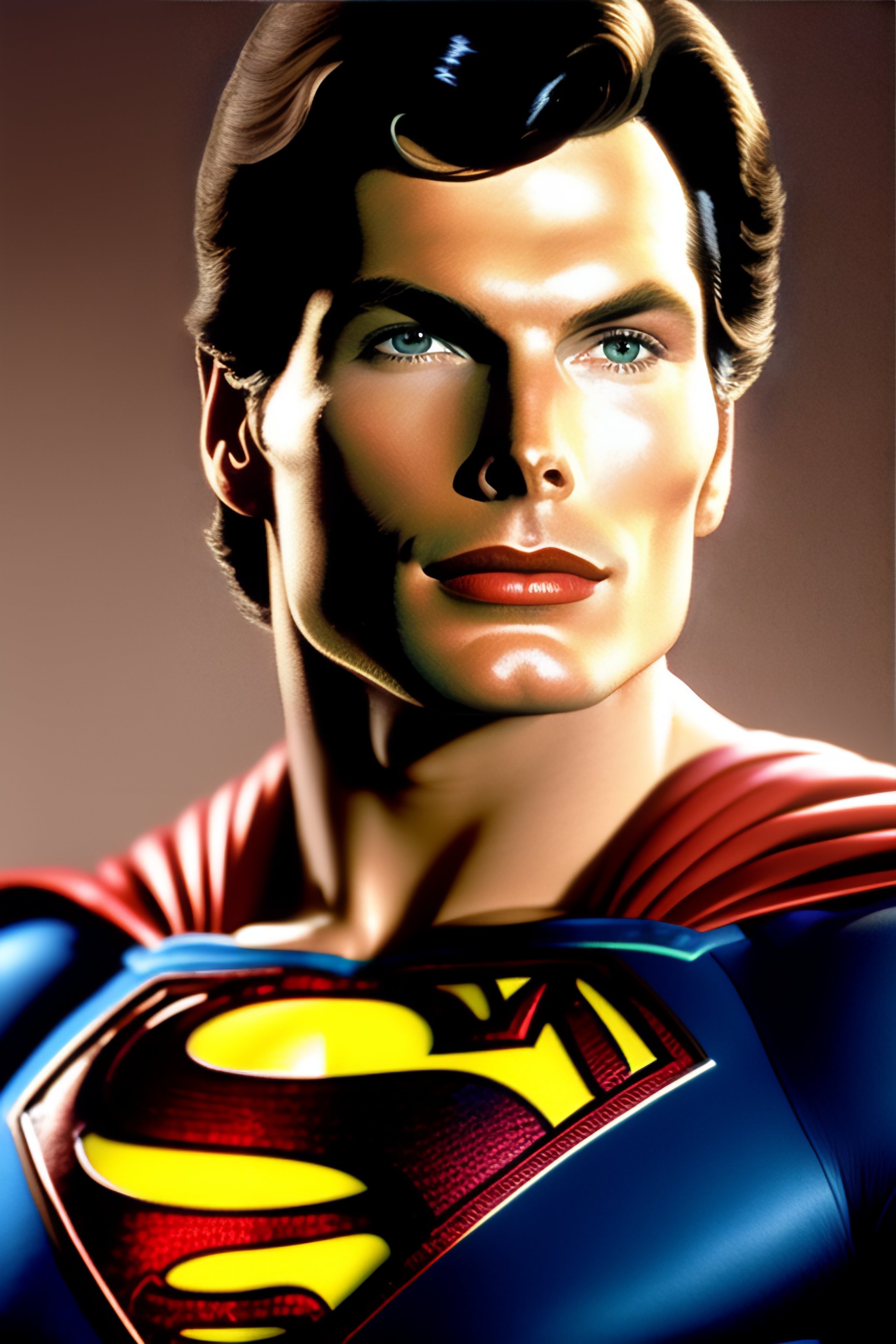 Lexica - A portrait of Christopher Reeve using suspenders and jeans and ...