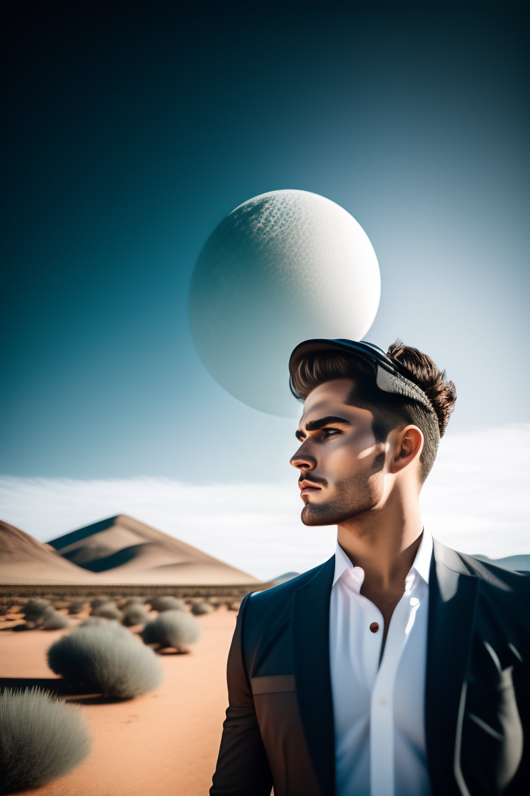 Lexica - Ultra hd! editorial, white male model, black and chrome ...
