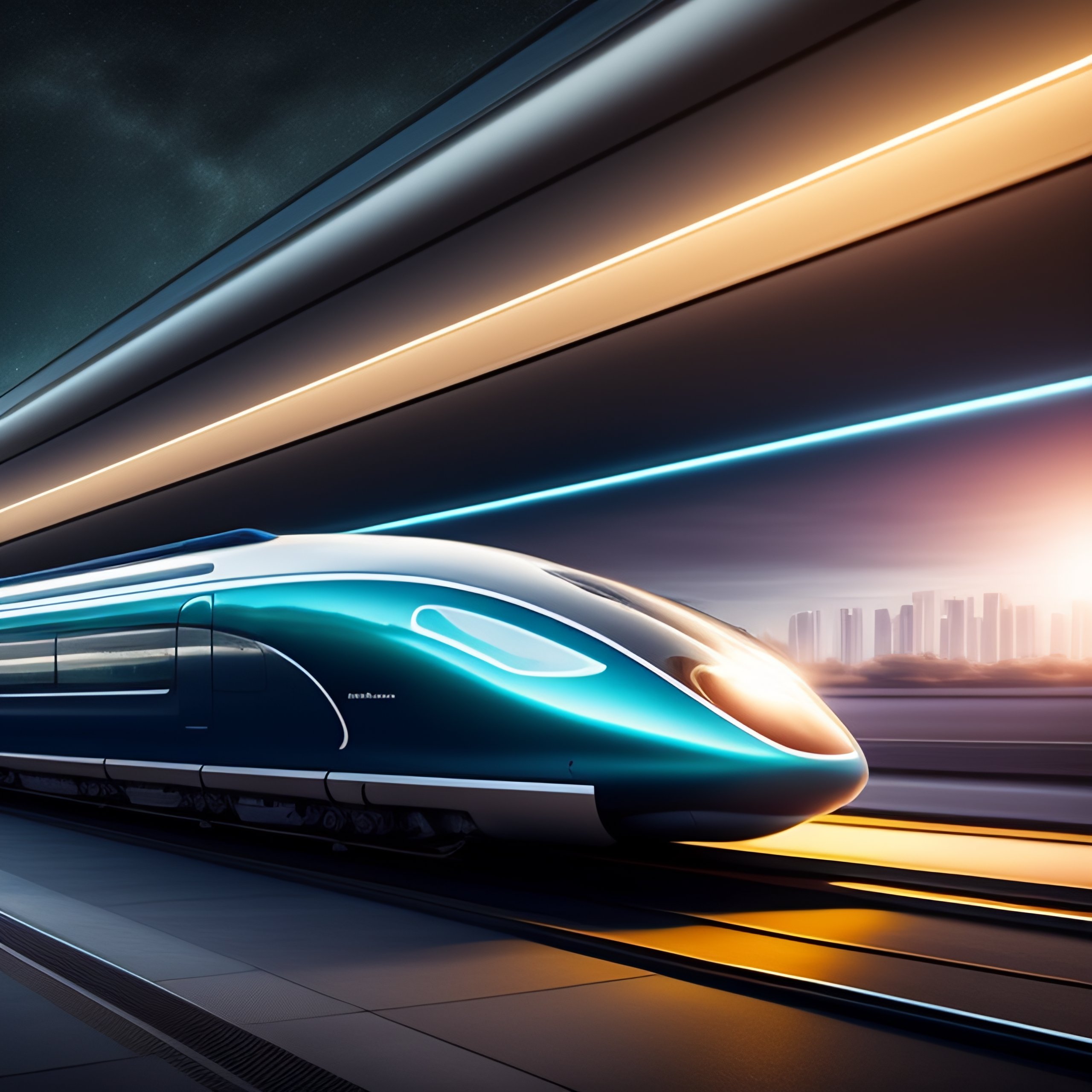 Lexica - A futuristic maglev train, seen from behind