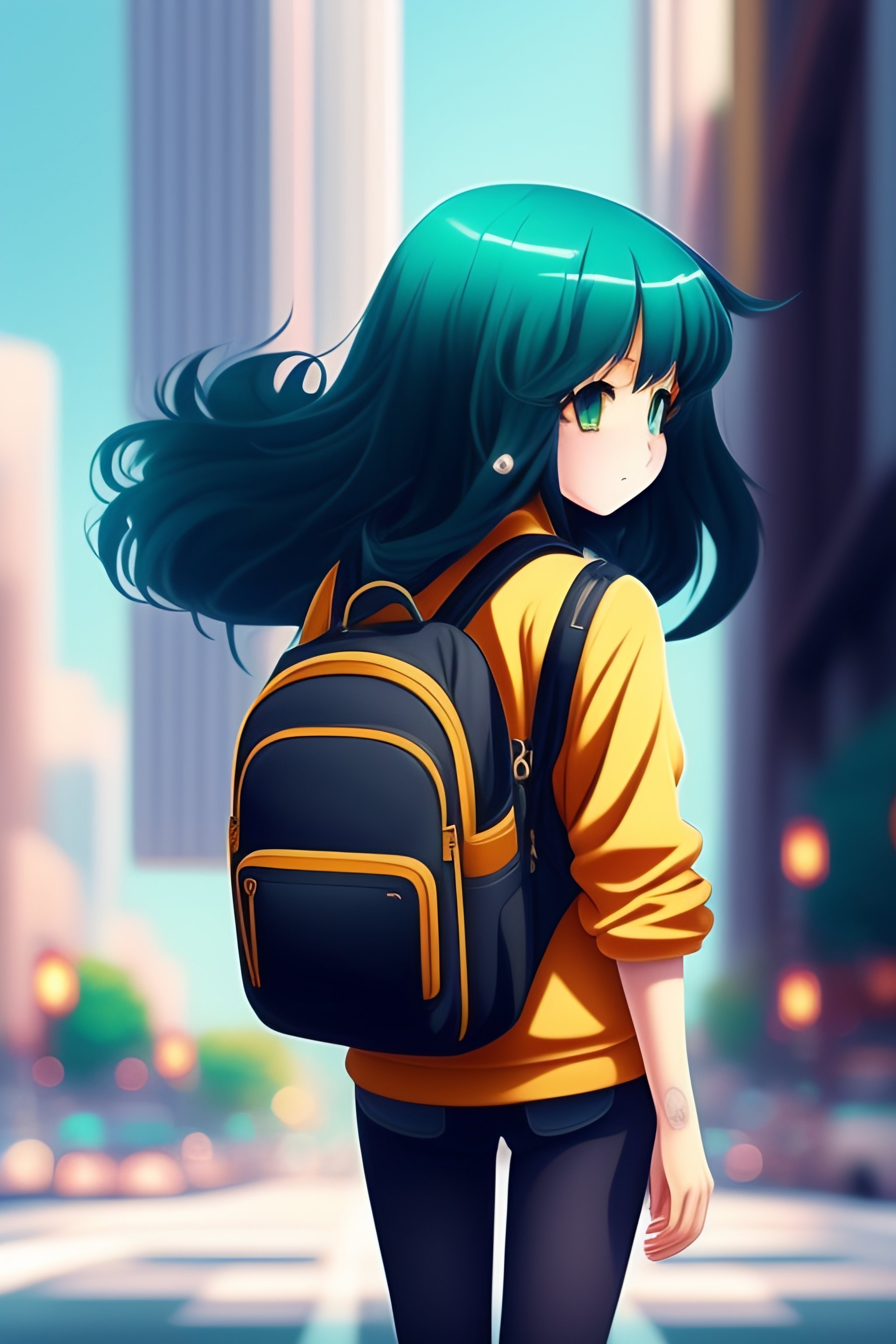Lexica - 2D anime 1 girl solo Create an illustration of a humanoid ...