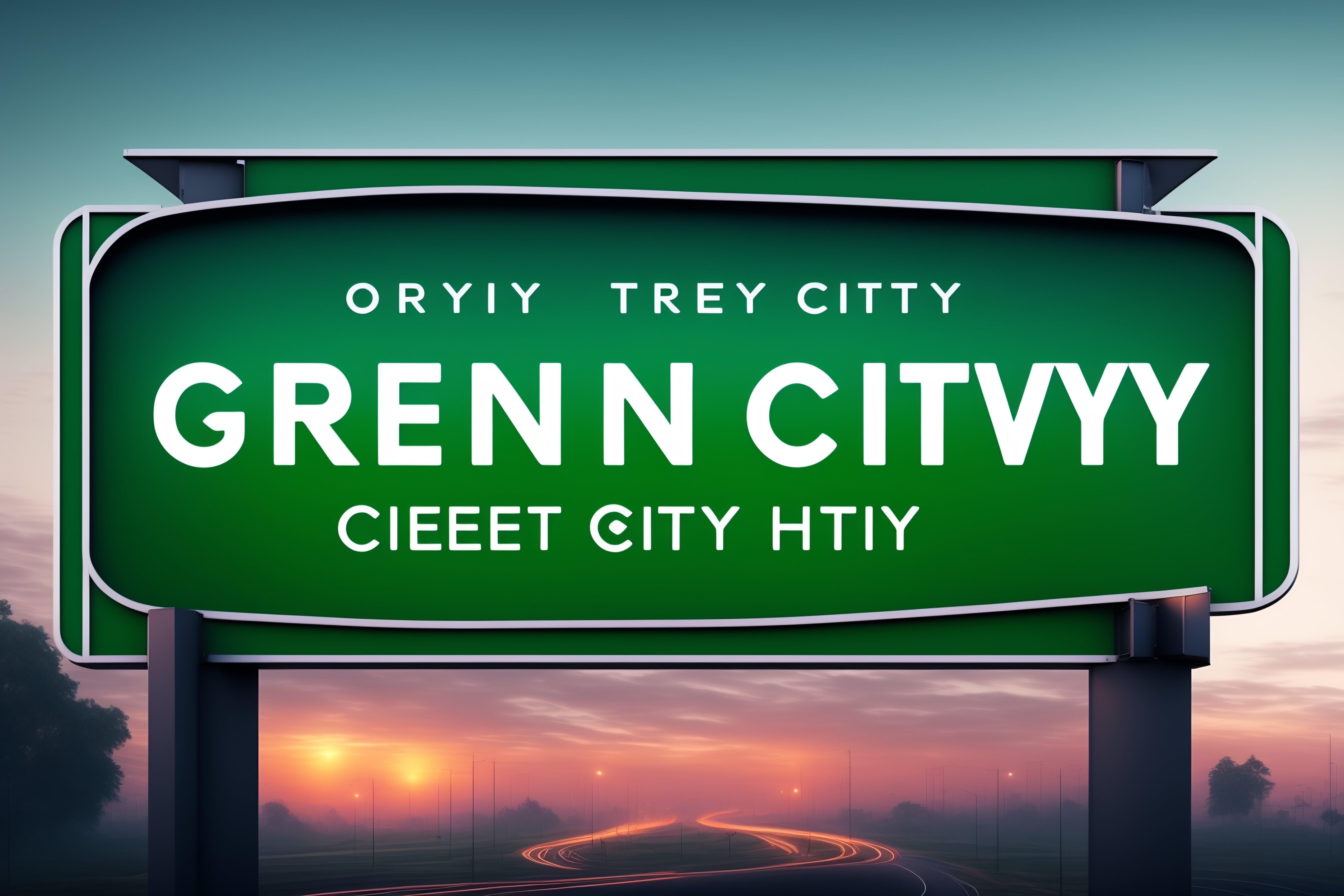 Lexica - Green city highway sign