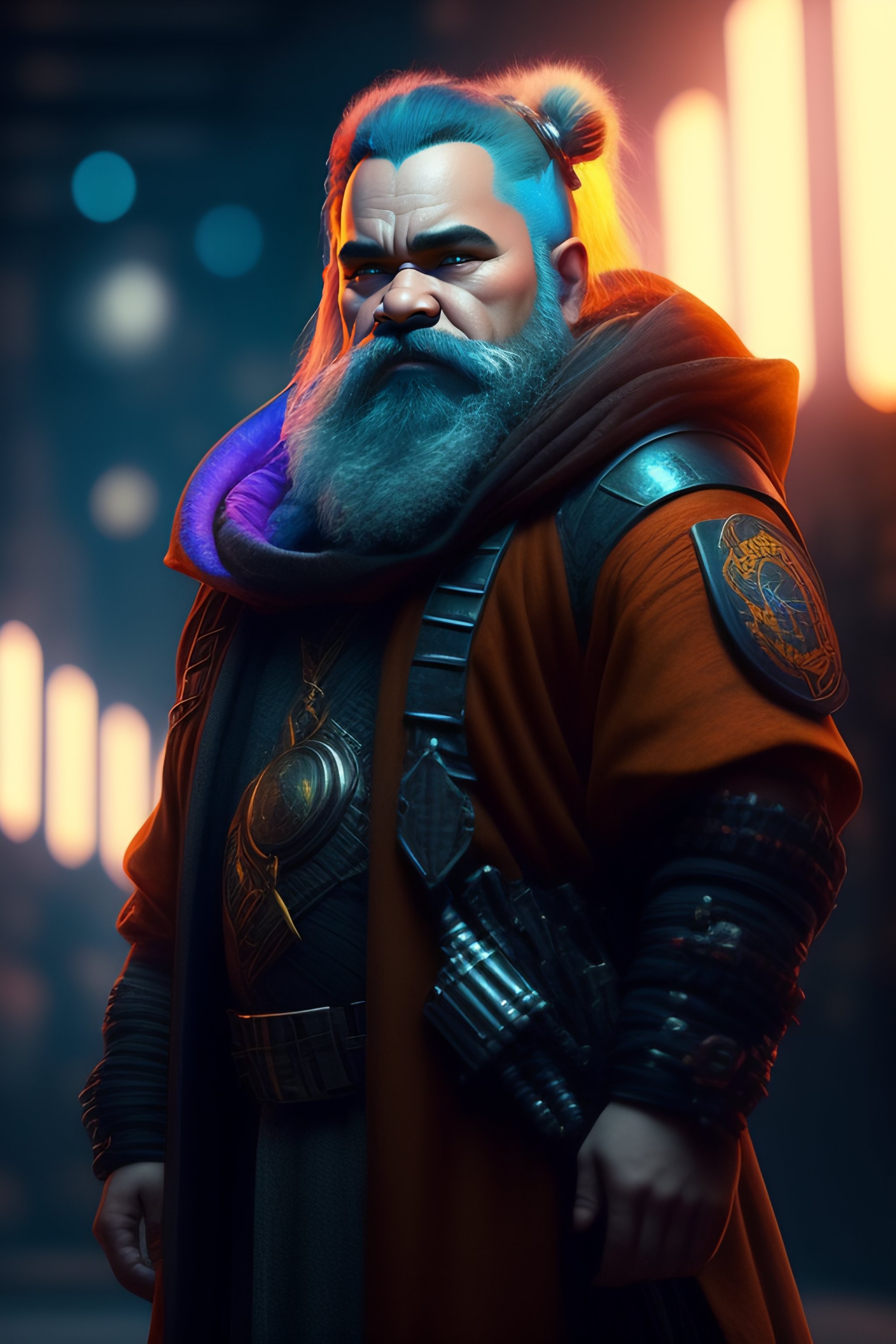 Lexica - A dwarf cyberpunk, in space, sci-fi, cgi, realistic, smooth ...