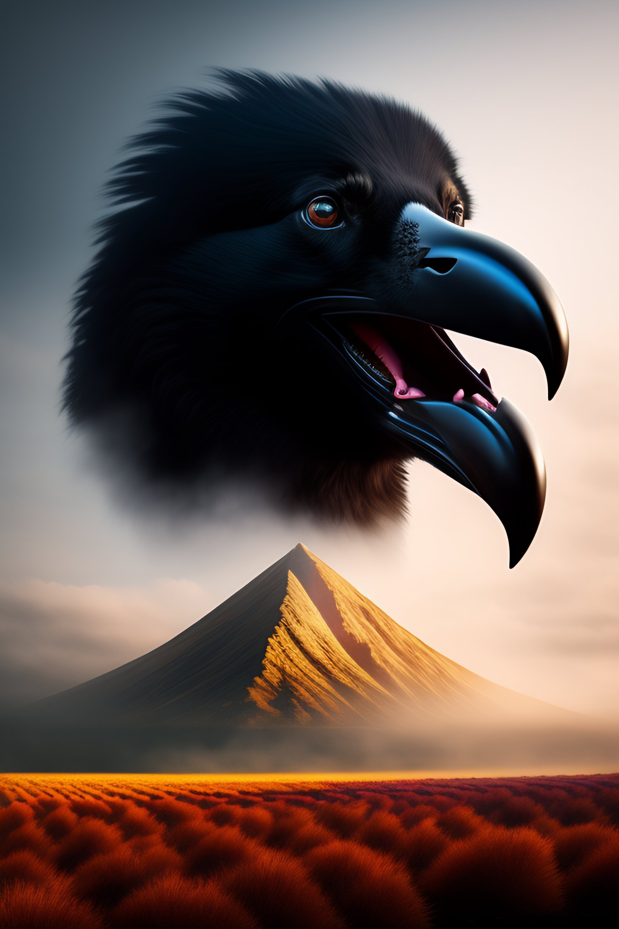 Lexica - Man, nosediving raven mans face