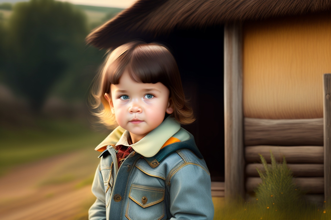 Lexica - An image of a young, ordinary-looking child in a rural setting ...