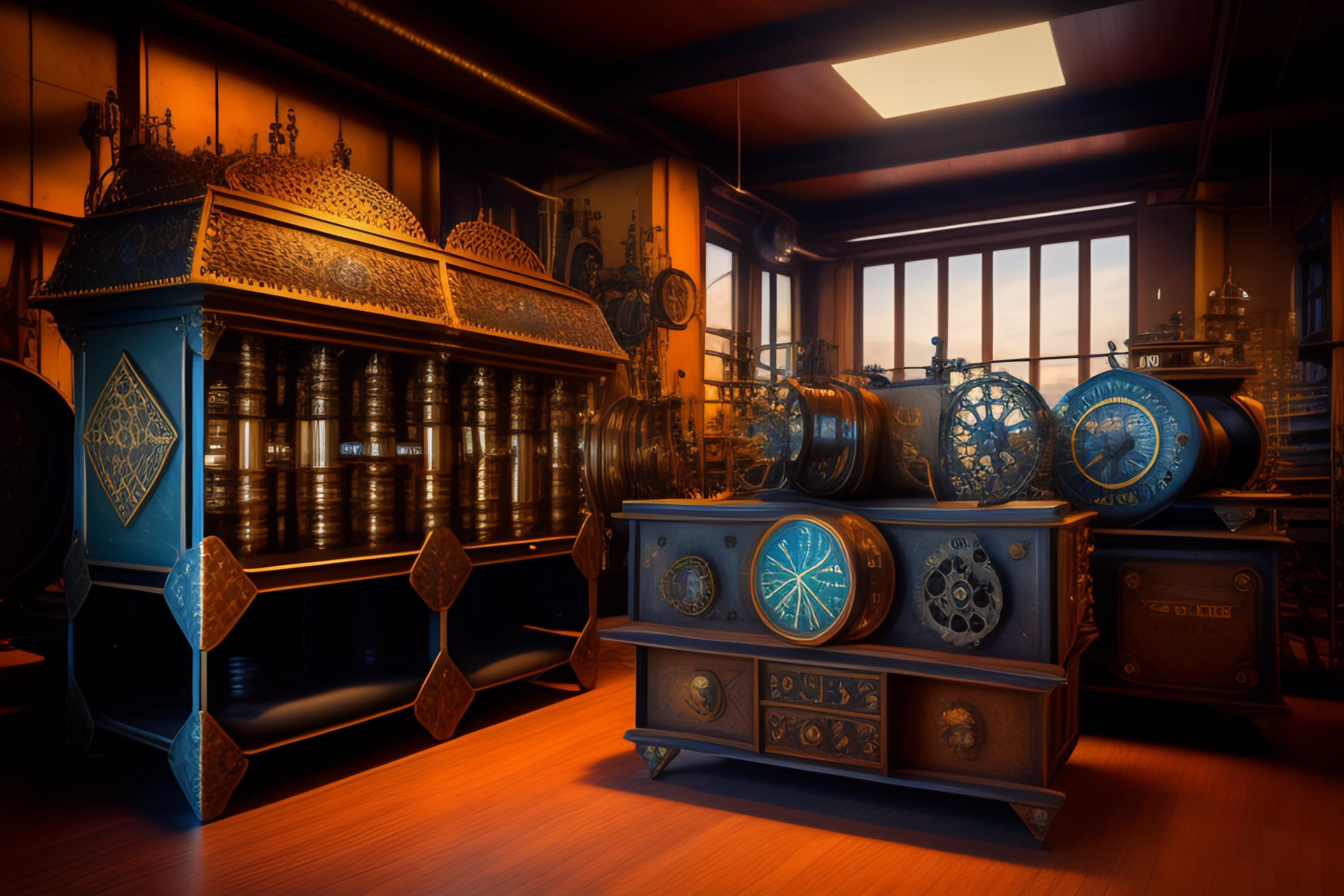 Lexica - Gear fortress, cogs, clockwork, landscape, professional photo ...