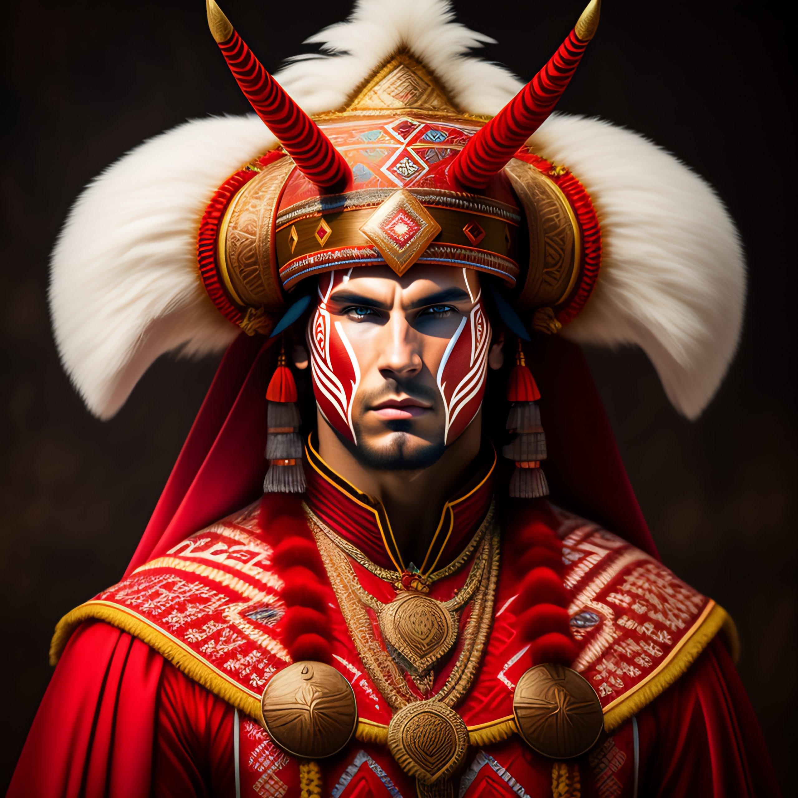 Lexica - A long shot of a slavic man wearing a wooden kuker tribal ...