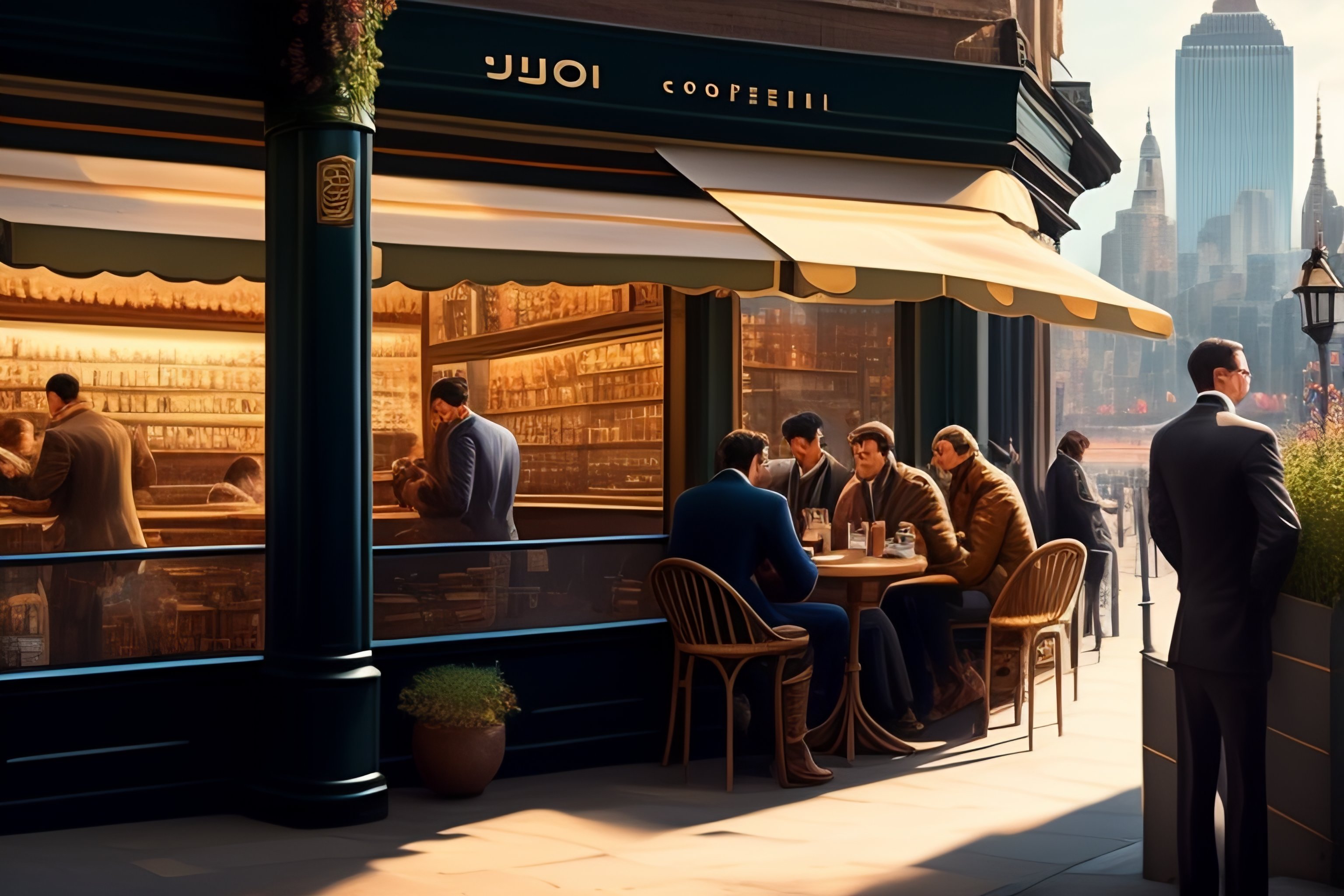 Lexica - OUTSIDE a coffee shop store in the city of ENGLAND at NOON ...