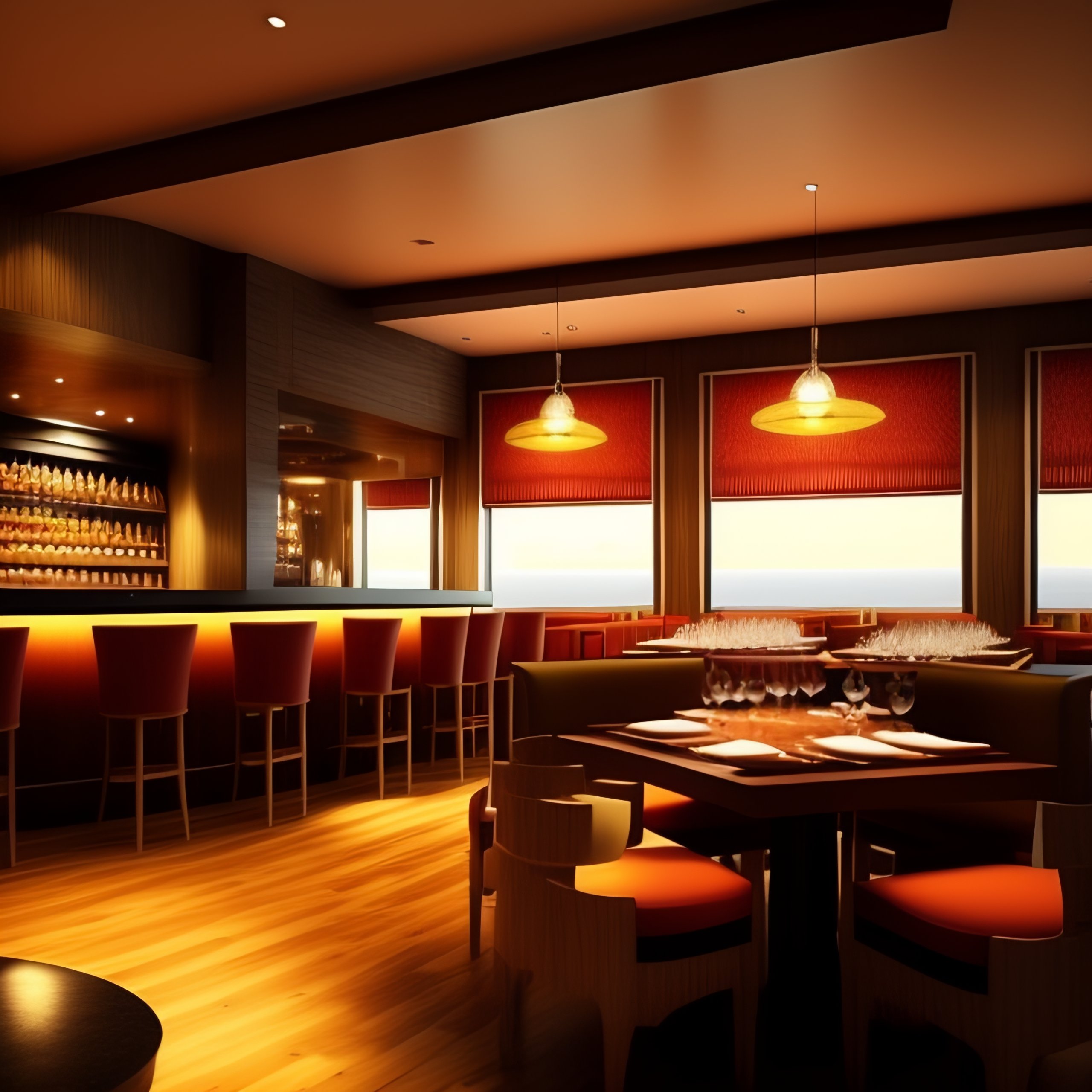 Lexica - Simple looks, large restaurants interior, realastic