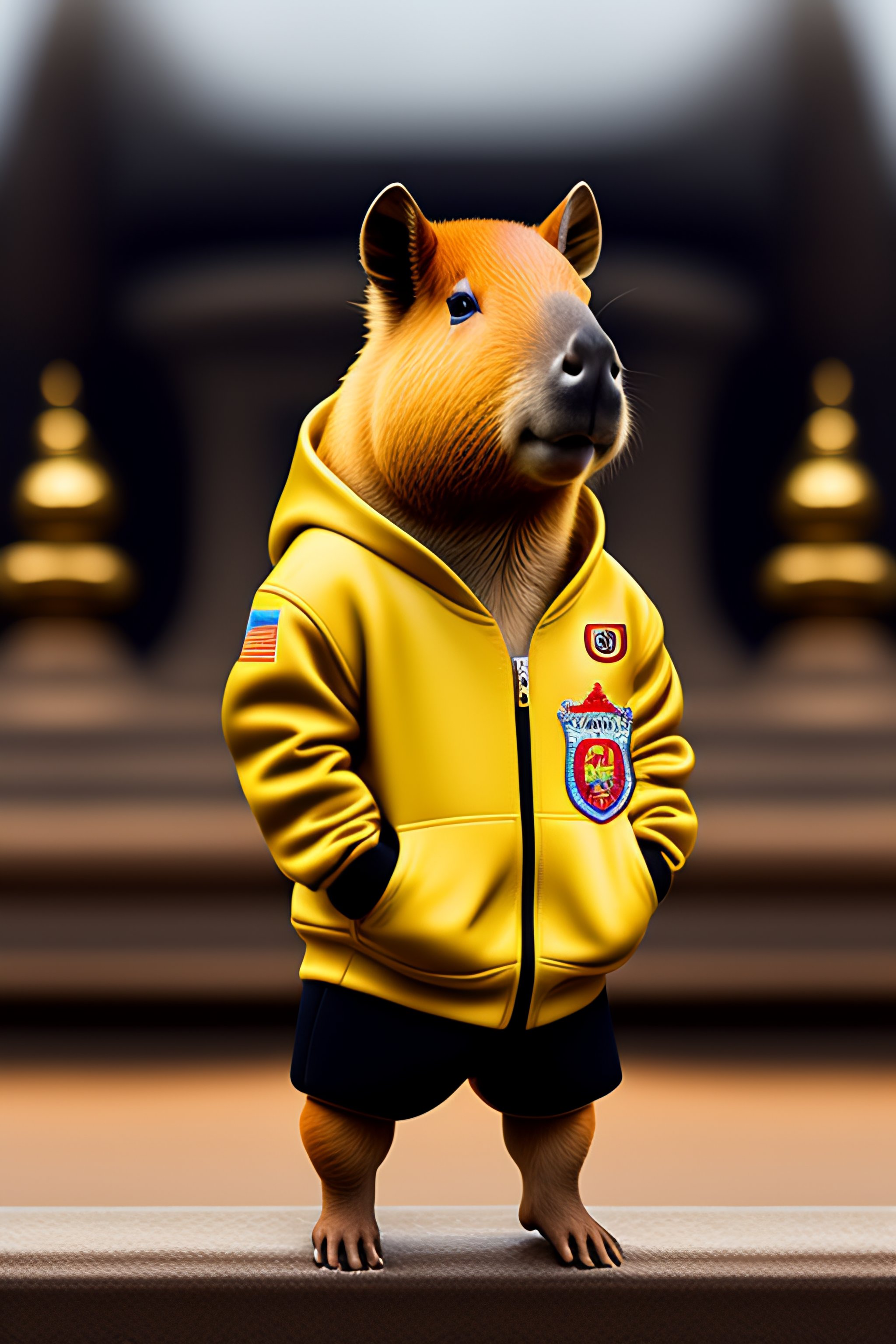 Lexica - Capybara, dress a supreme tracksuit and gold chain and black ...
