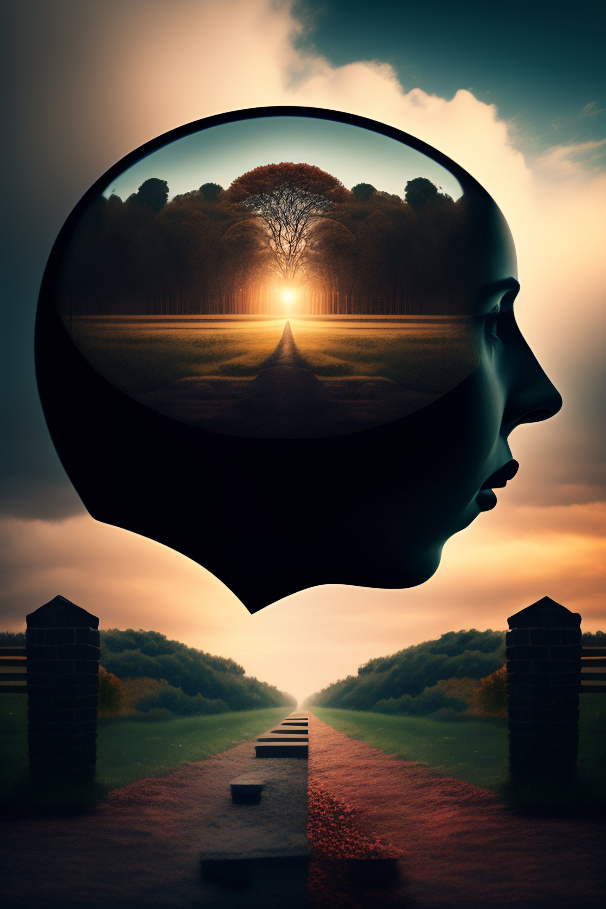 Lexica - Surrealism dark emotional and romantics paimt and brick double ...