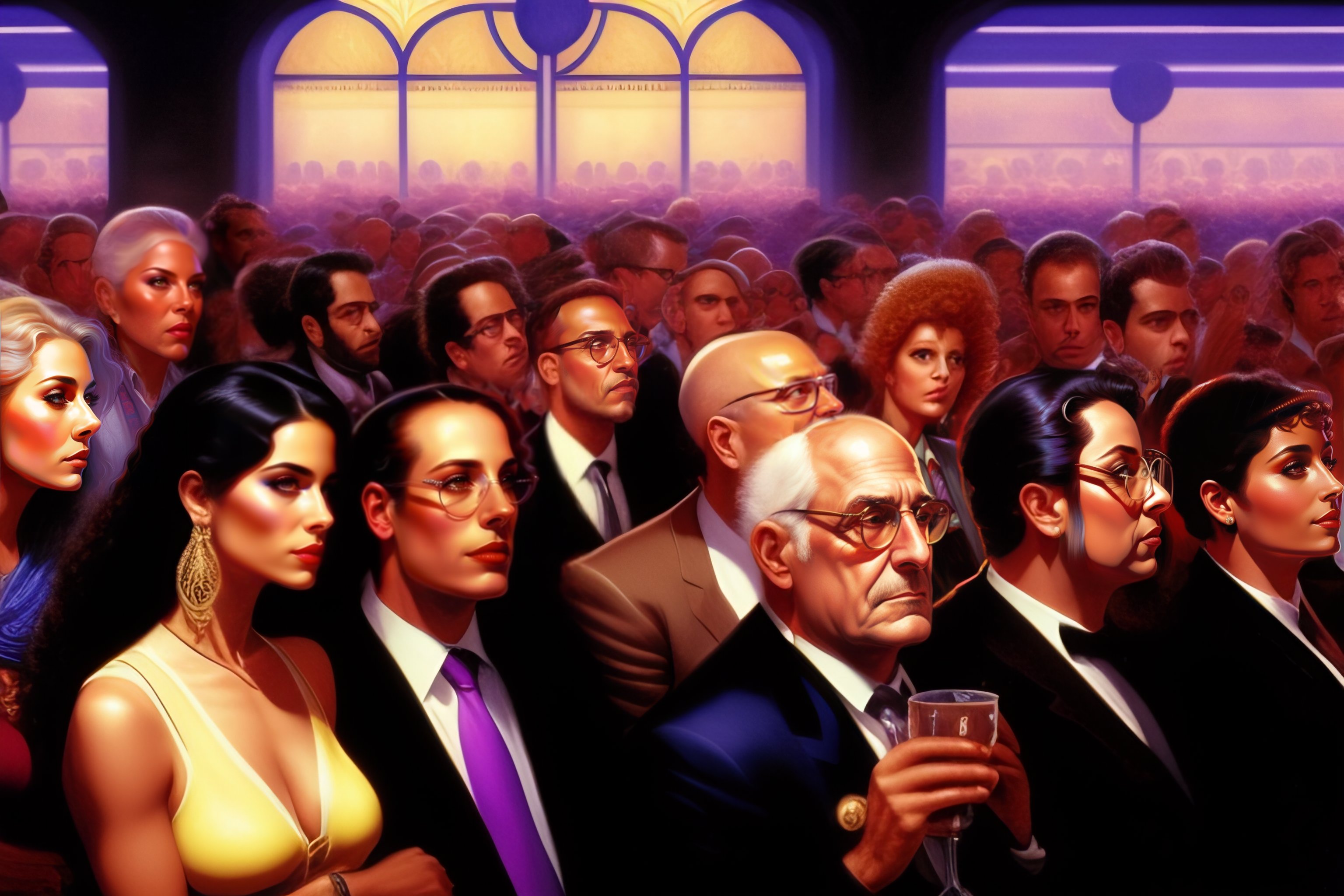 Lexica - Picture of a modern synagogue on the Sabbath, crowded with ...