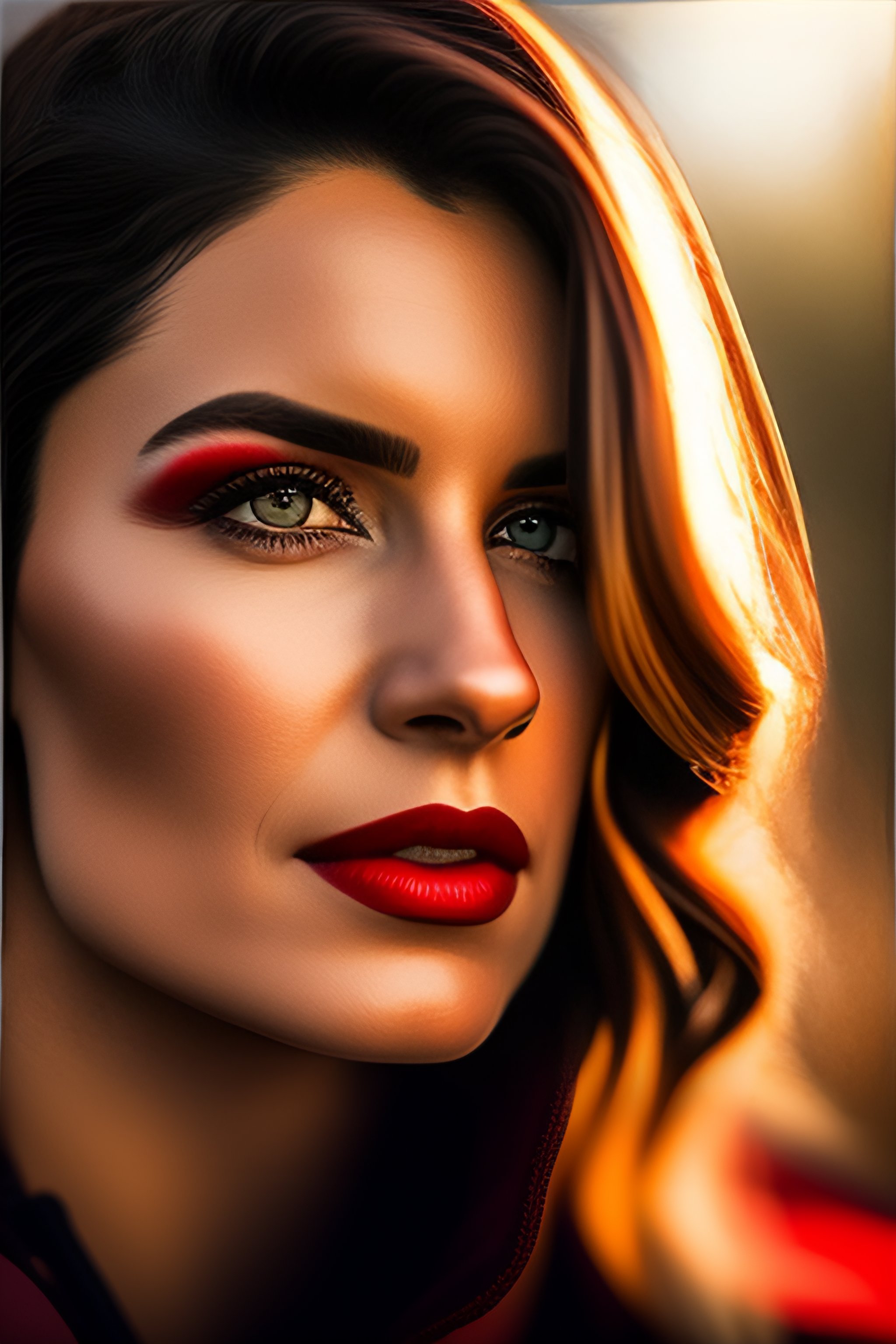 Lexica - Highly detailed, woman with red eyes , 50 mm portrait, wide ...