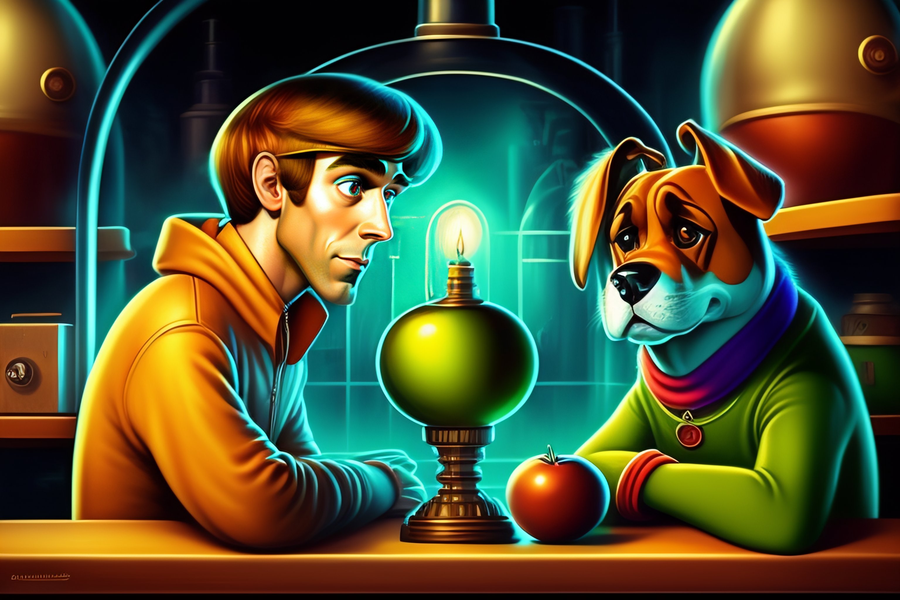 Lexica - A beautiful album cover with Scooby doo and shaggy scared in a ...