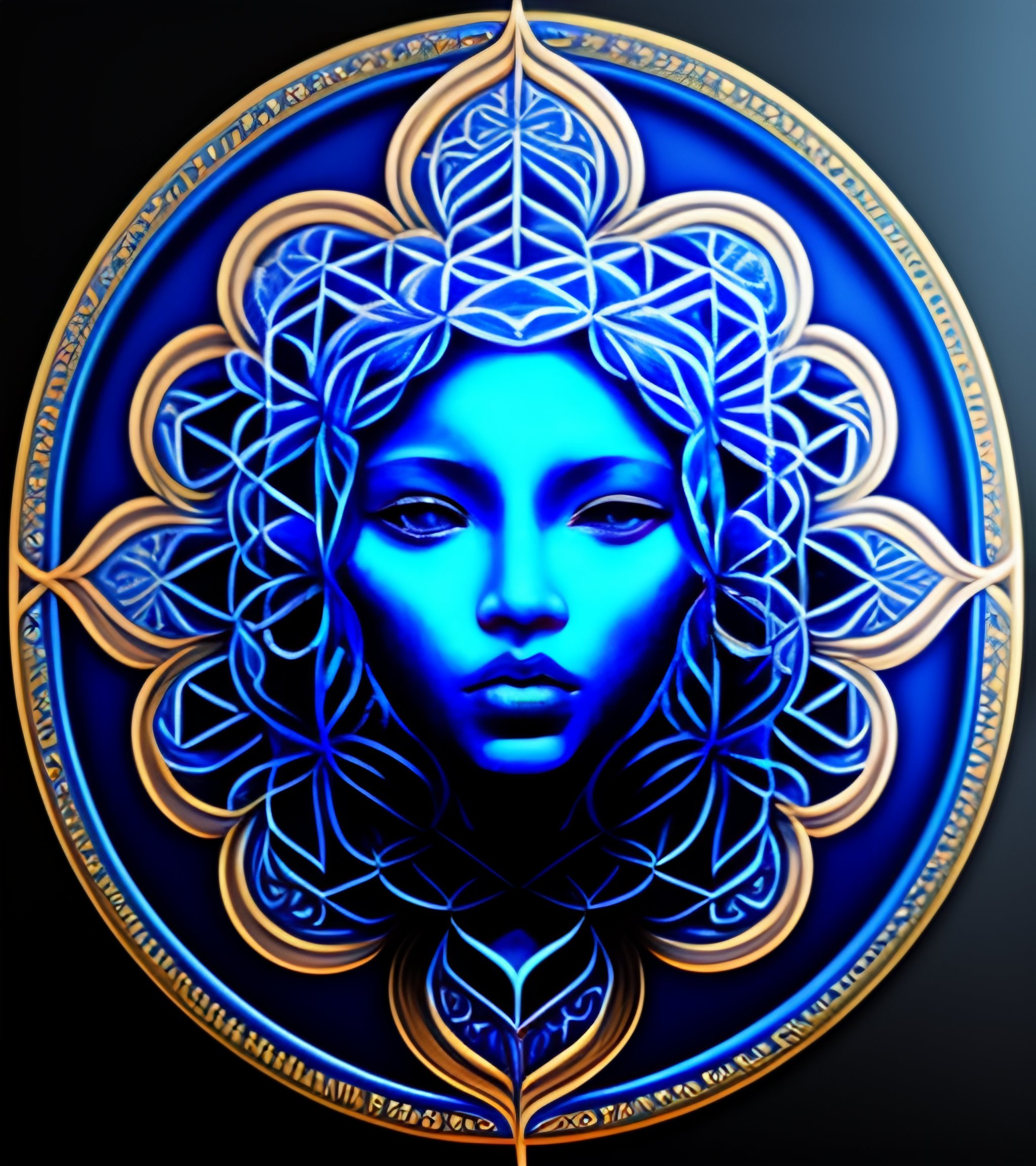 Lexica - 2d blue avatar humanoid drawing psychedelic, 2d flat, mandala ...