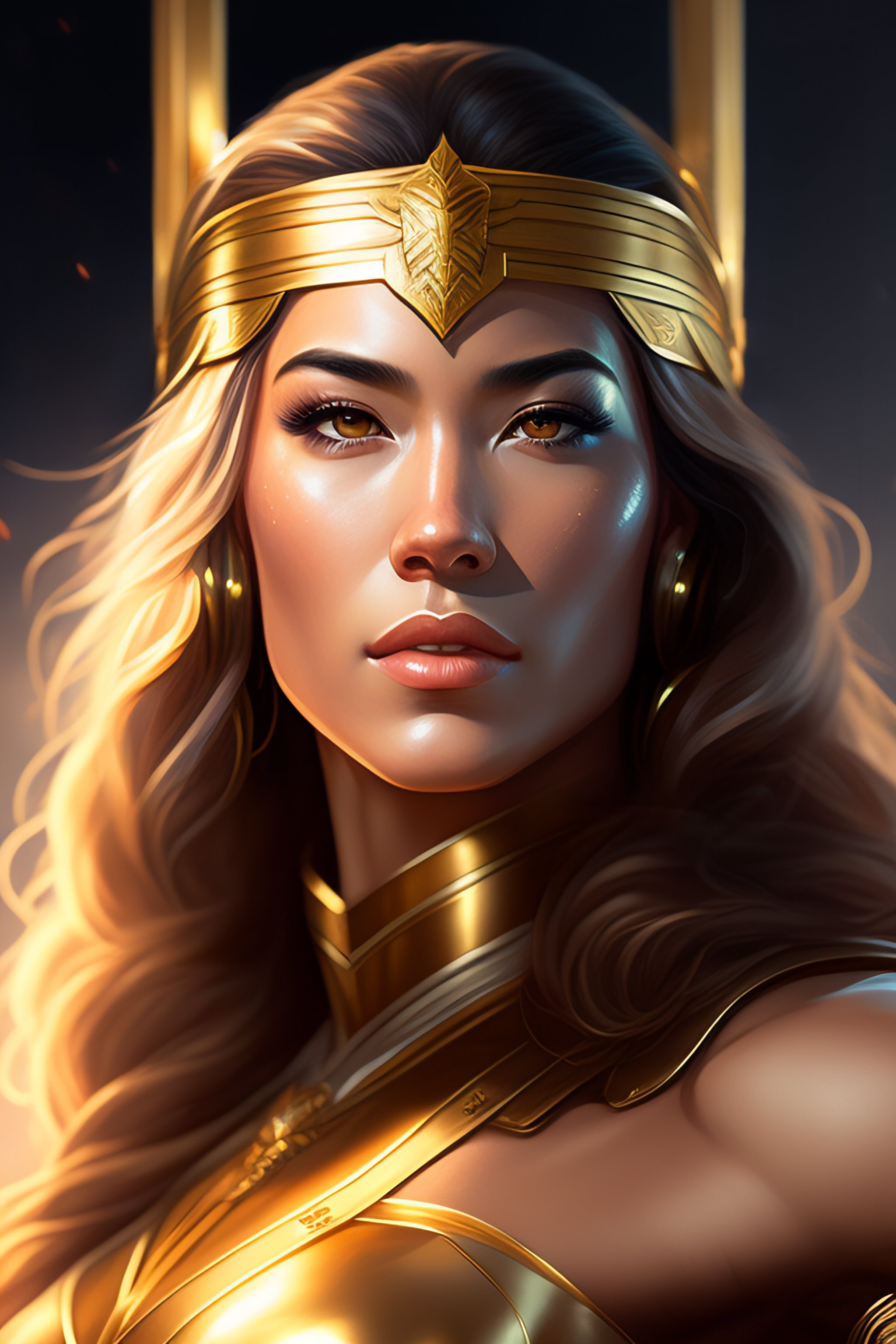 Lexica - Portrait of the muscular Aj lee as goddess athena, greek ...