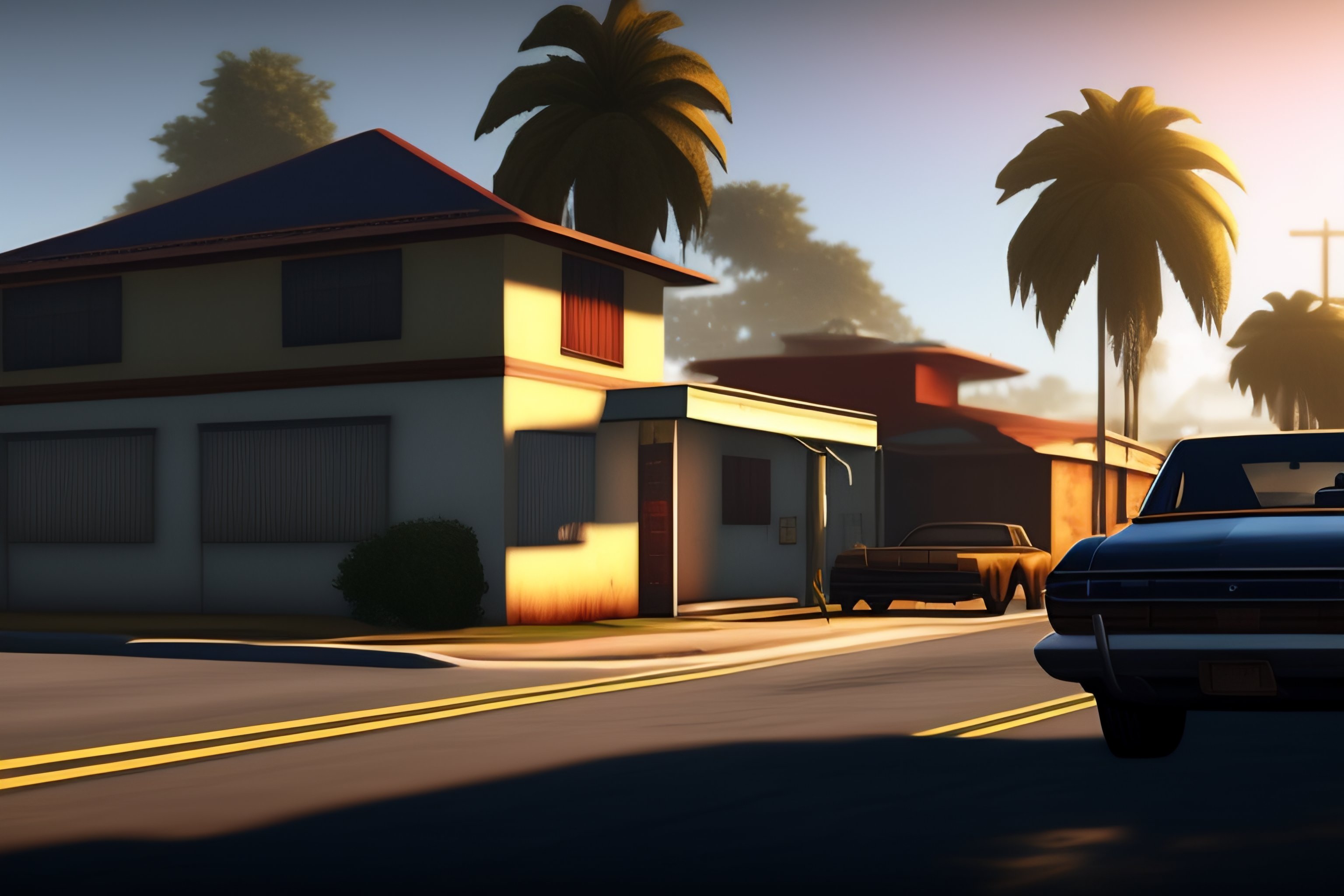 Lexica - Compton, LA, california, ata, carl Johnson, San Andreas, 8k